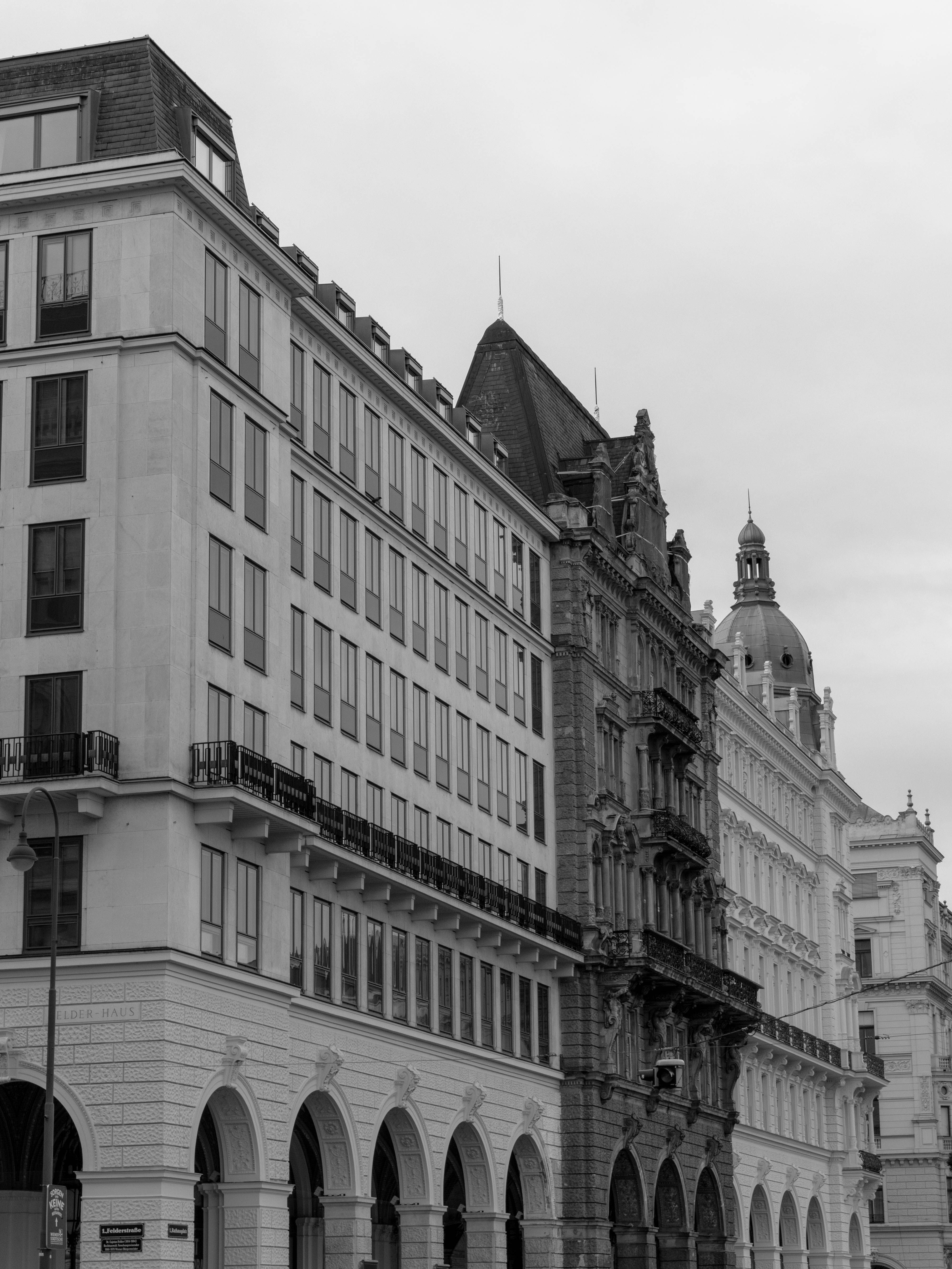 Old Town Buildings in Black and White · Free Stock Photo