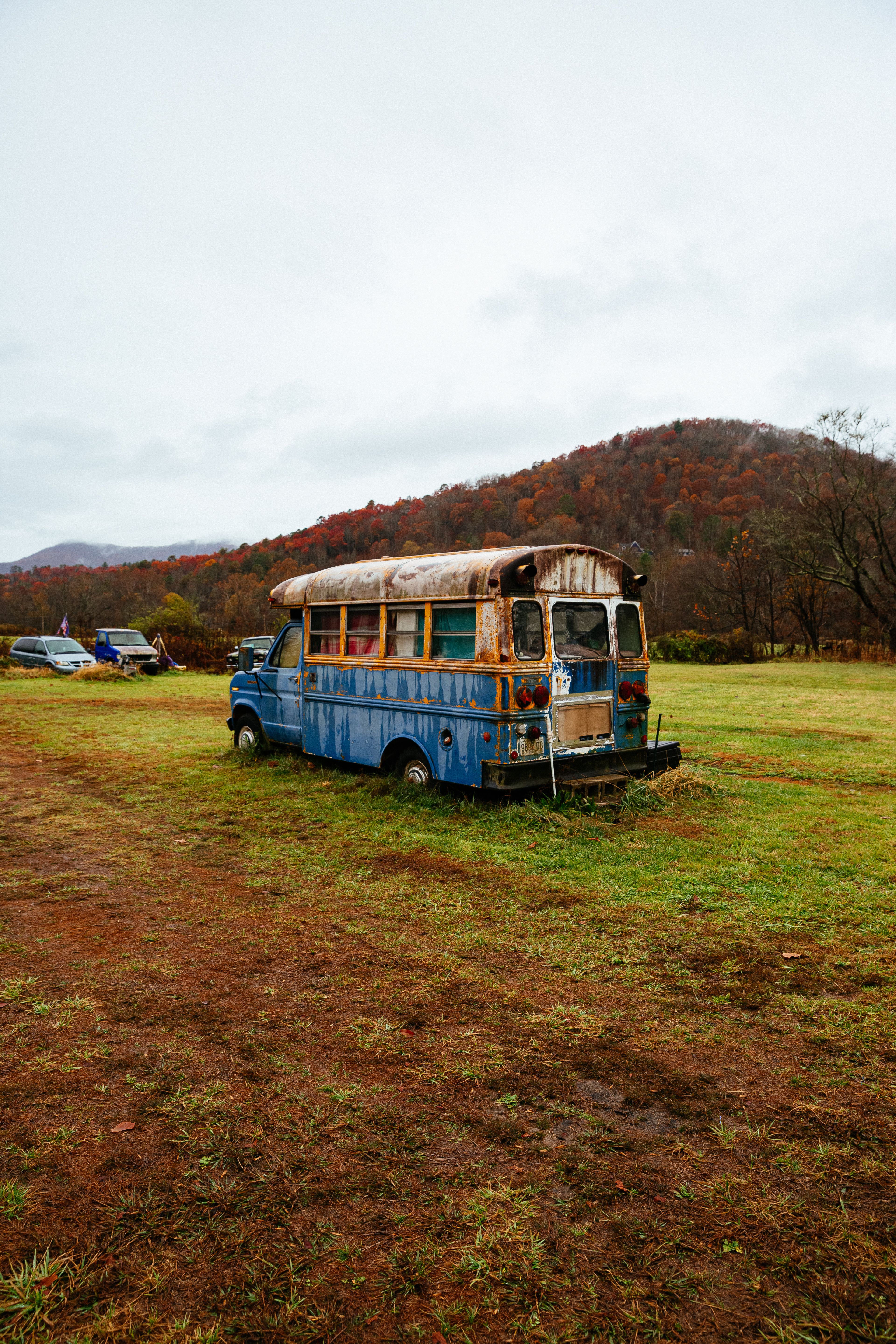 An Old Bus in a Field · Free Stock Photo