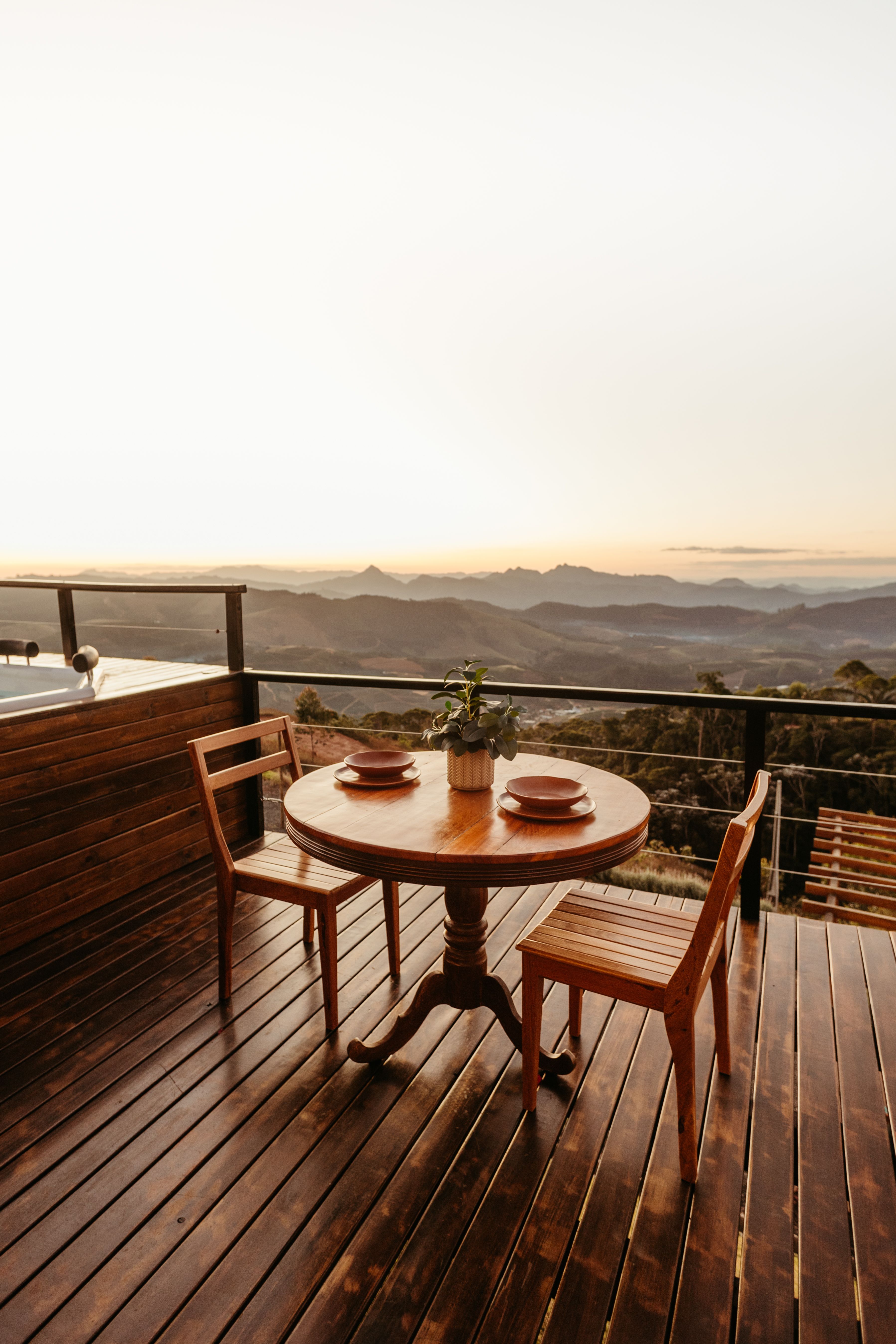 Wooden Terrace with Viewpoint on Rolling Landscape · Free Stock Photo
