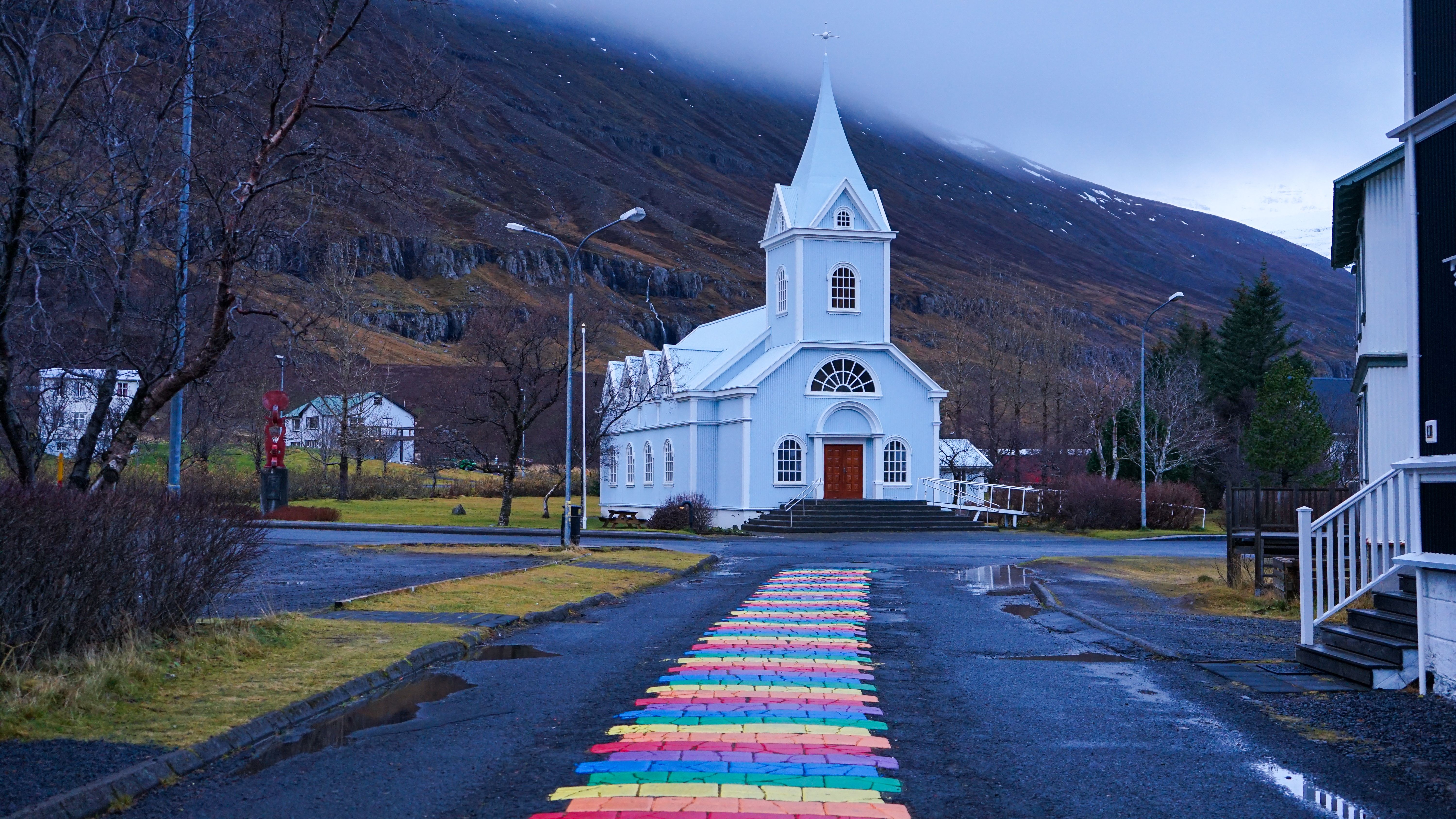 Colorful Pavement and Church in Iceland · Free Stock Photo