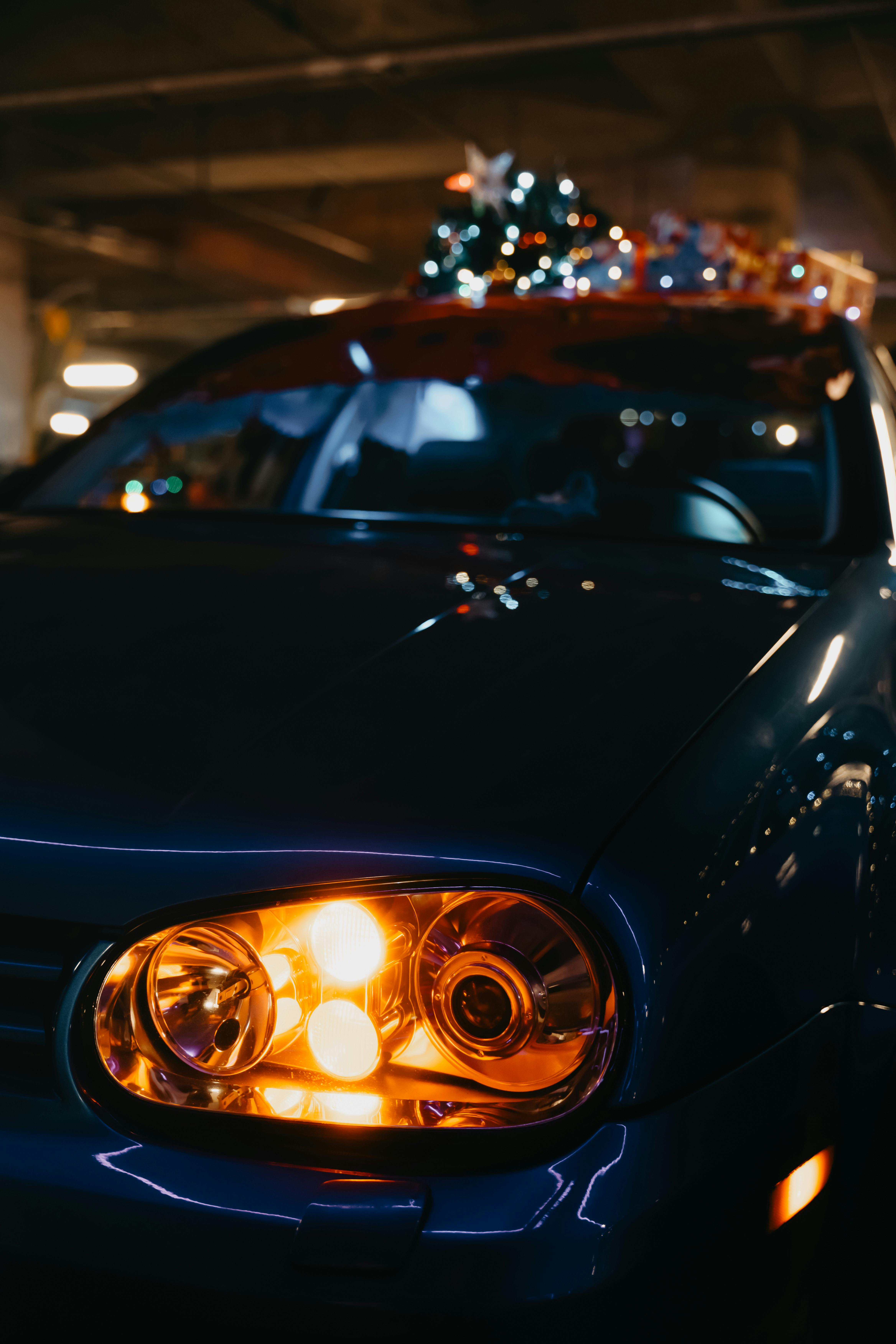 A car with christmas lights on it · Free Stock Photo