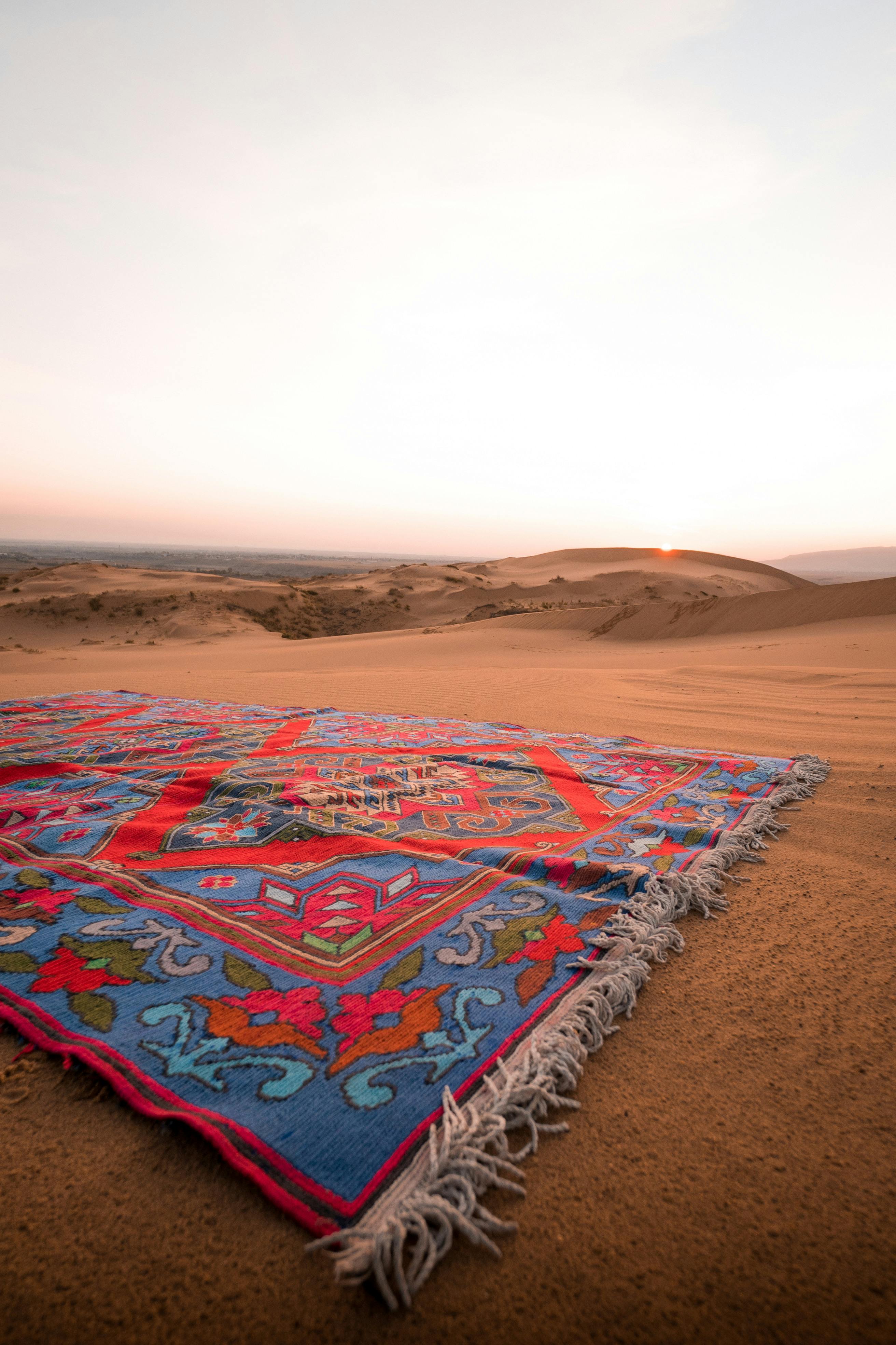 Carpet on Desert at Sunset · Free Stock Photo