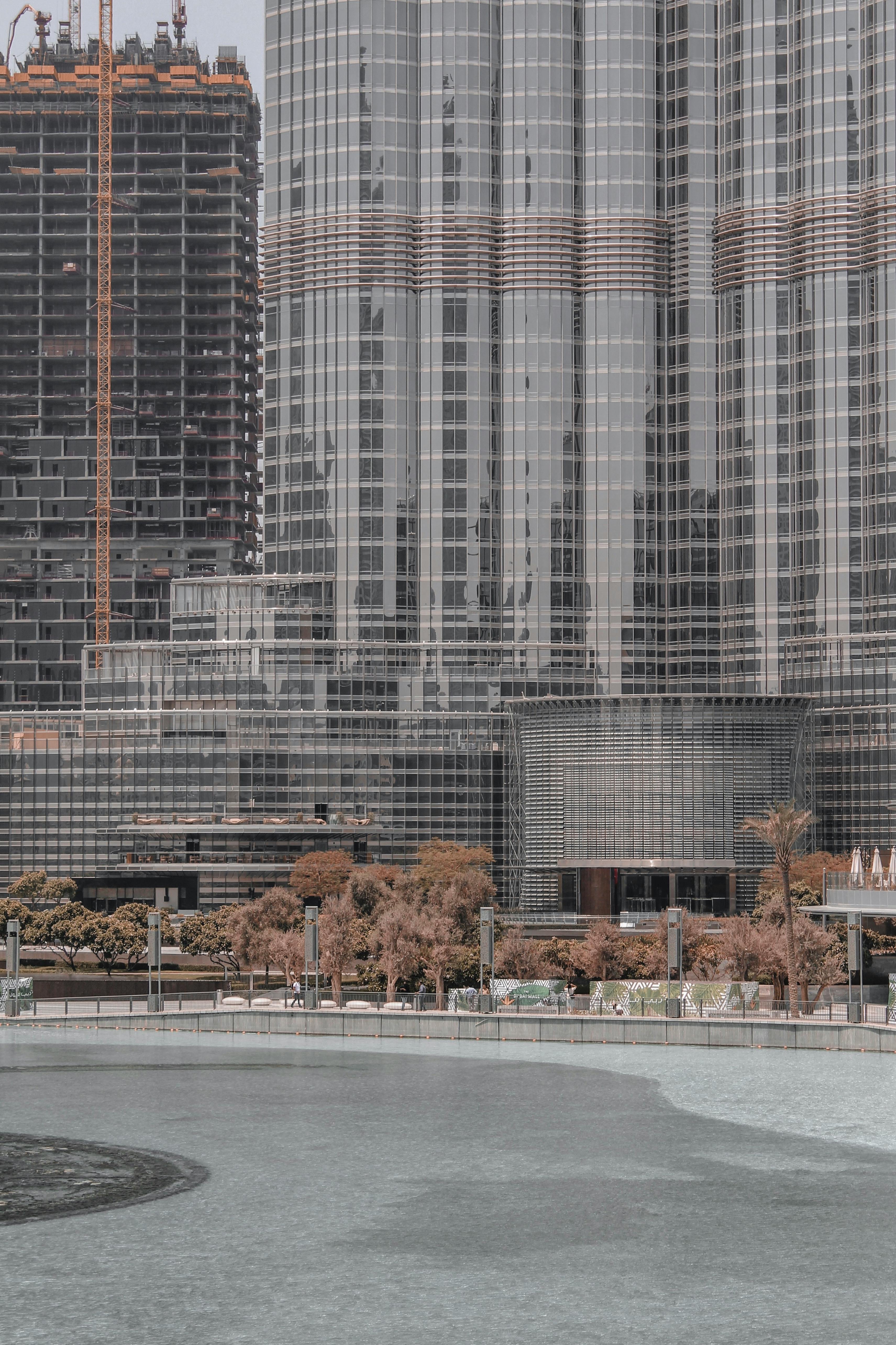 Trees by Burj Khalifa in Dubai, UAE · Free Stock Photo