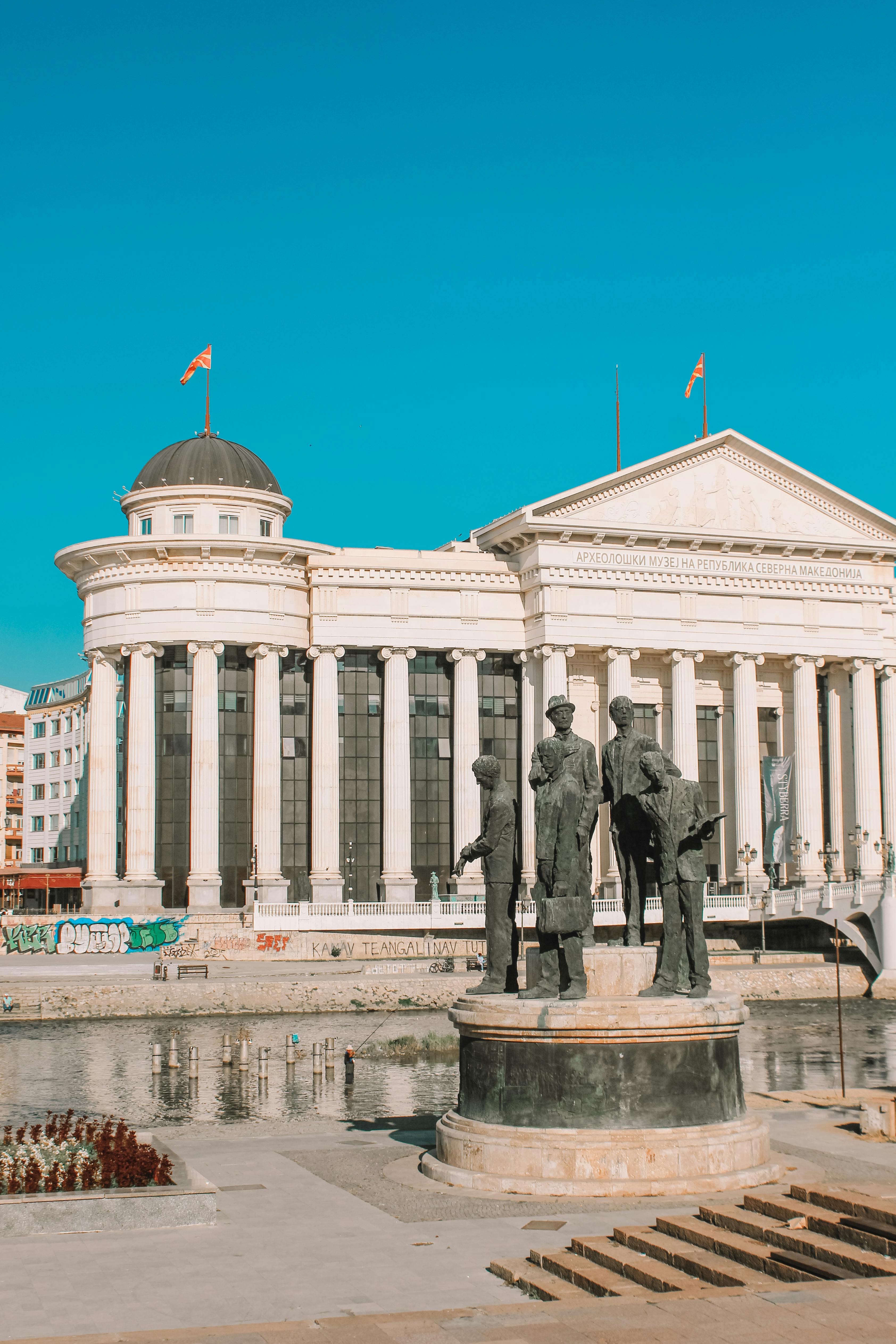 Monument to Boatmen of Thessaloníki near the Archaeological Museum in ...