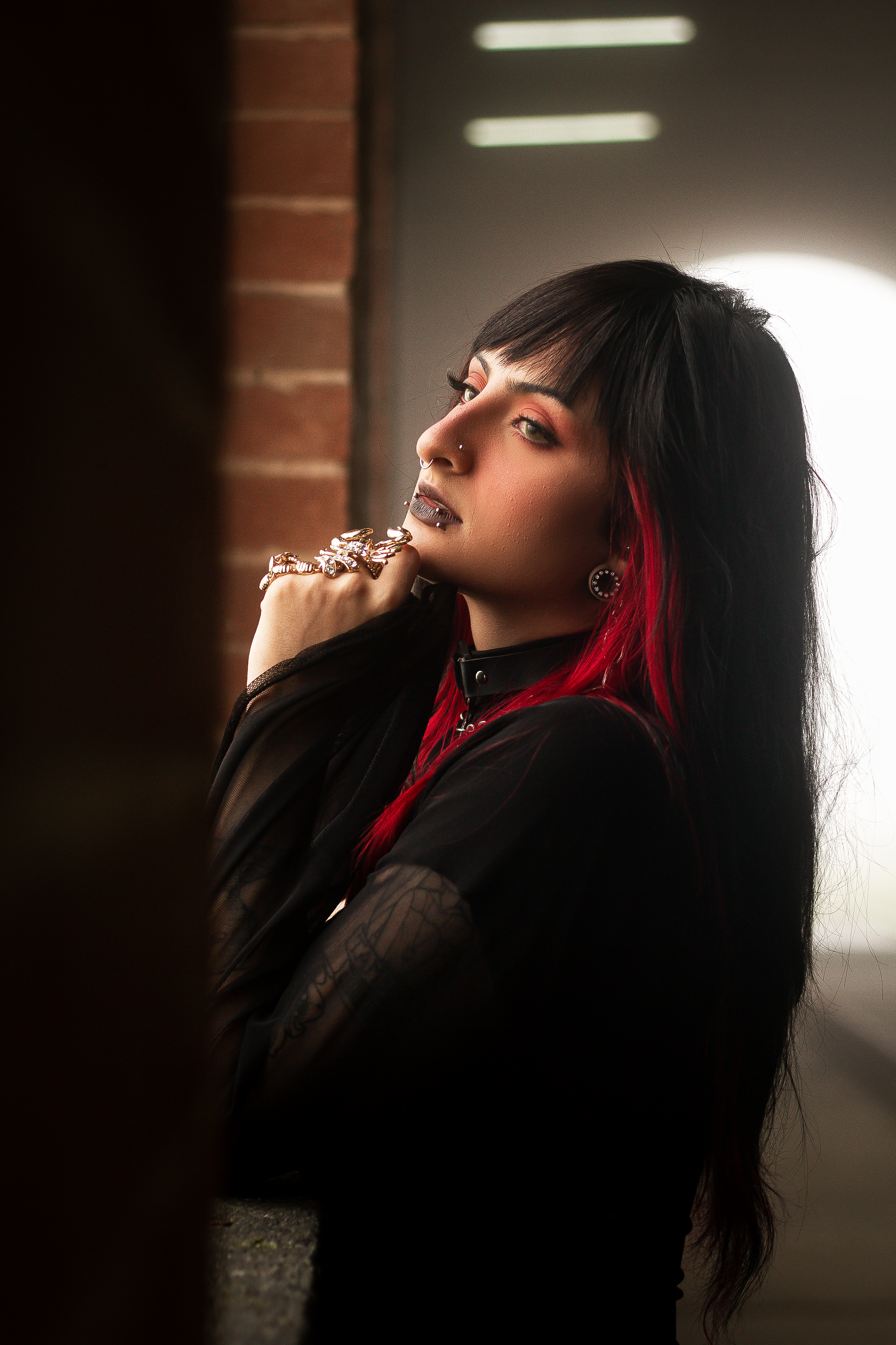 Goth Style Woman with Piercings · Free Stock Photo