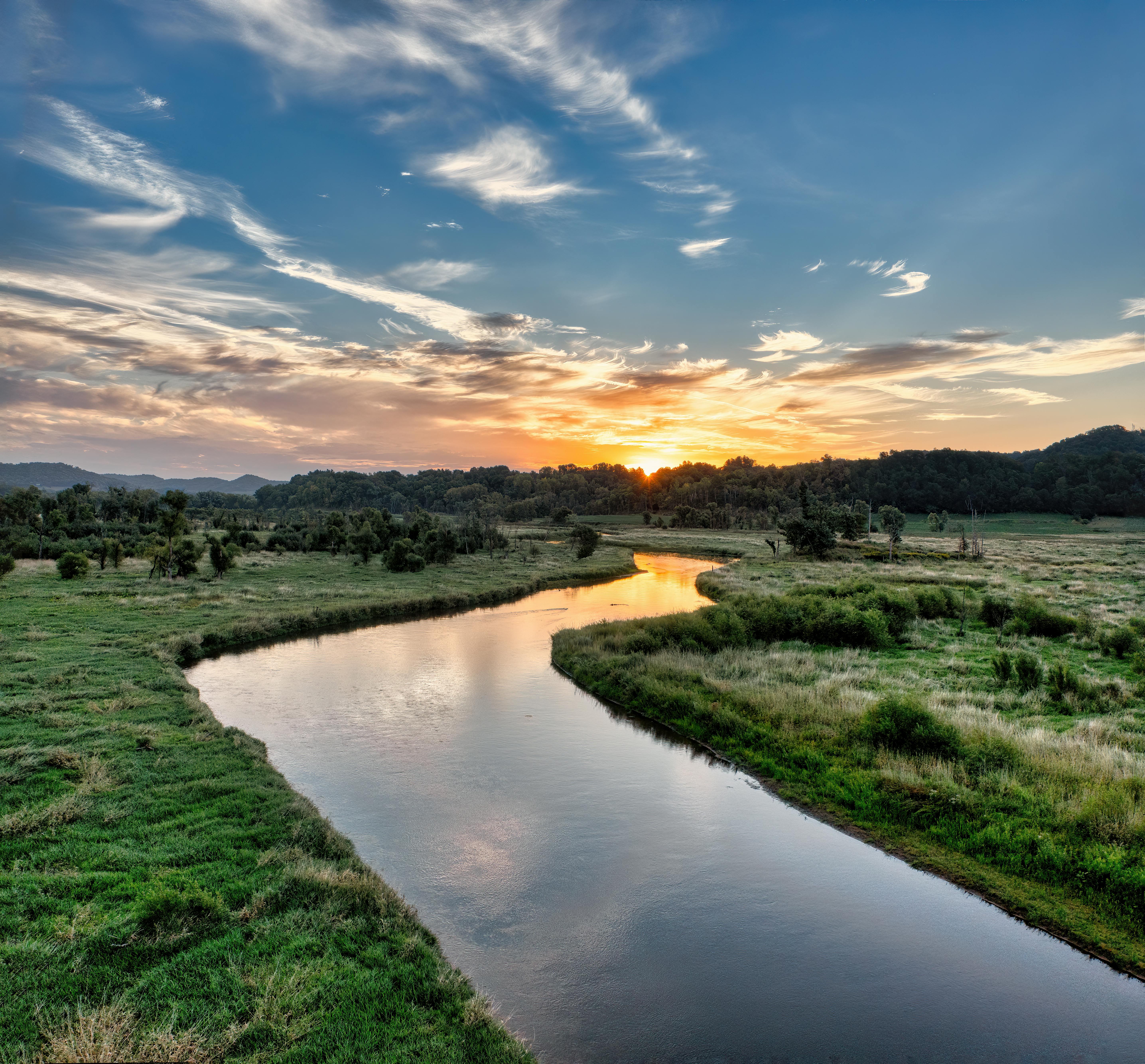 A Stream at Sunset · Free Stock Photo