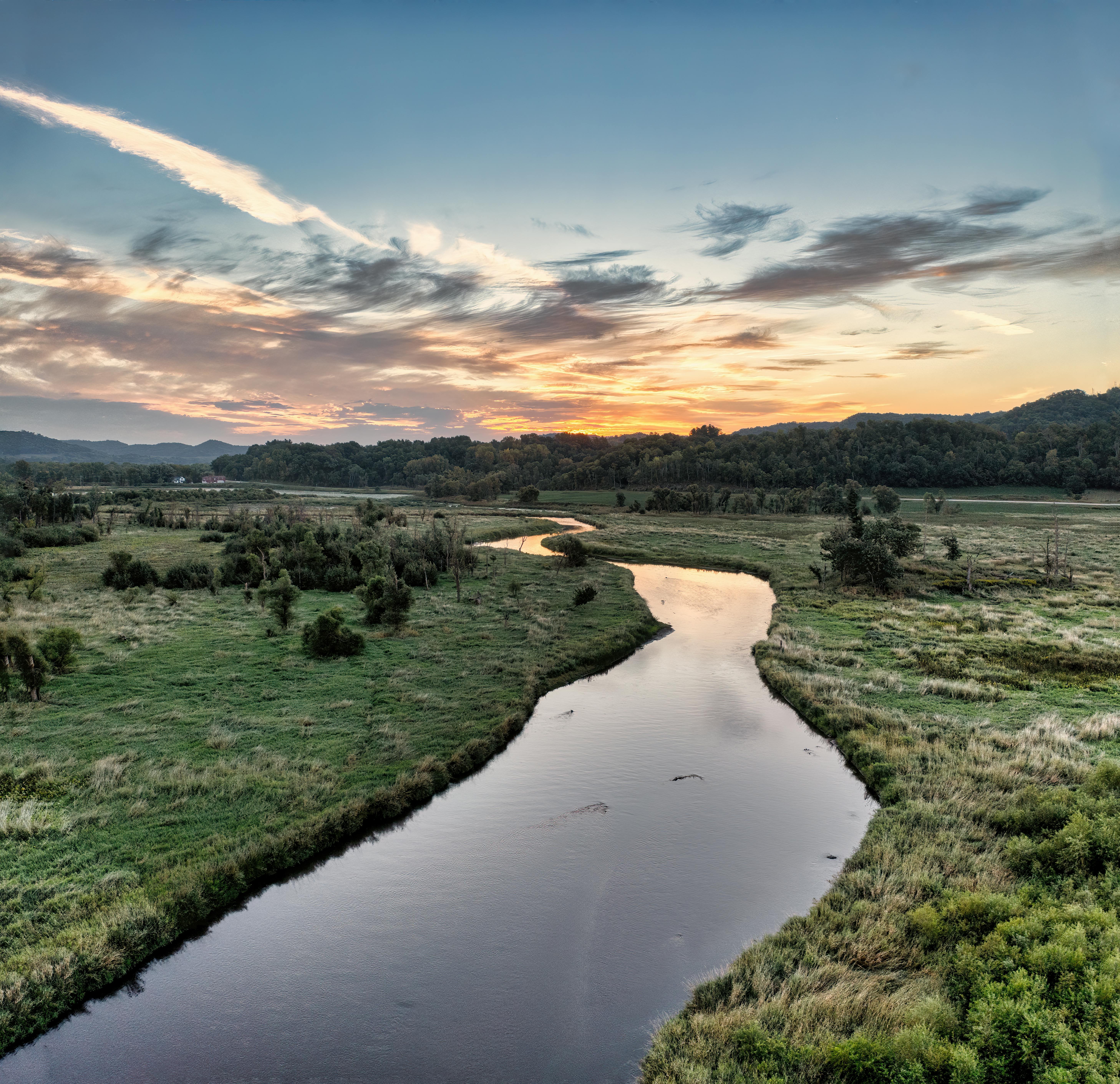 View of a Stream at Sunset · Free Stock Photo
