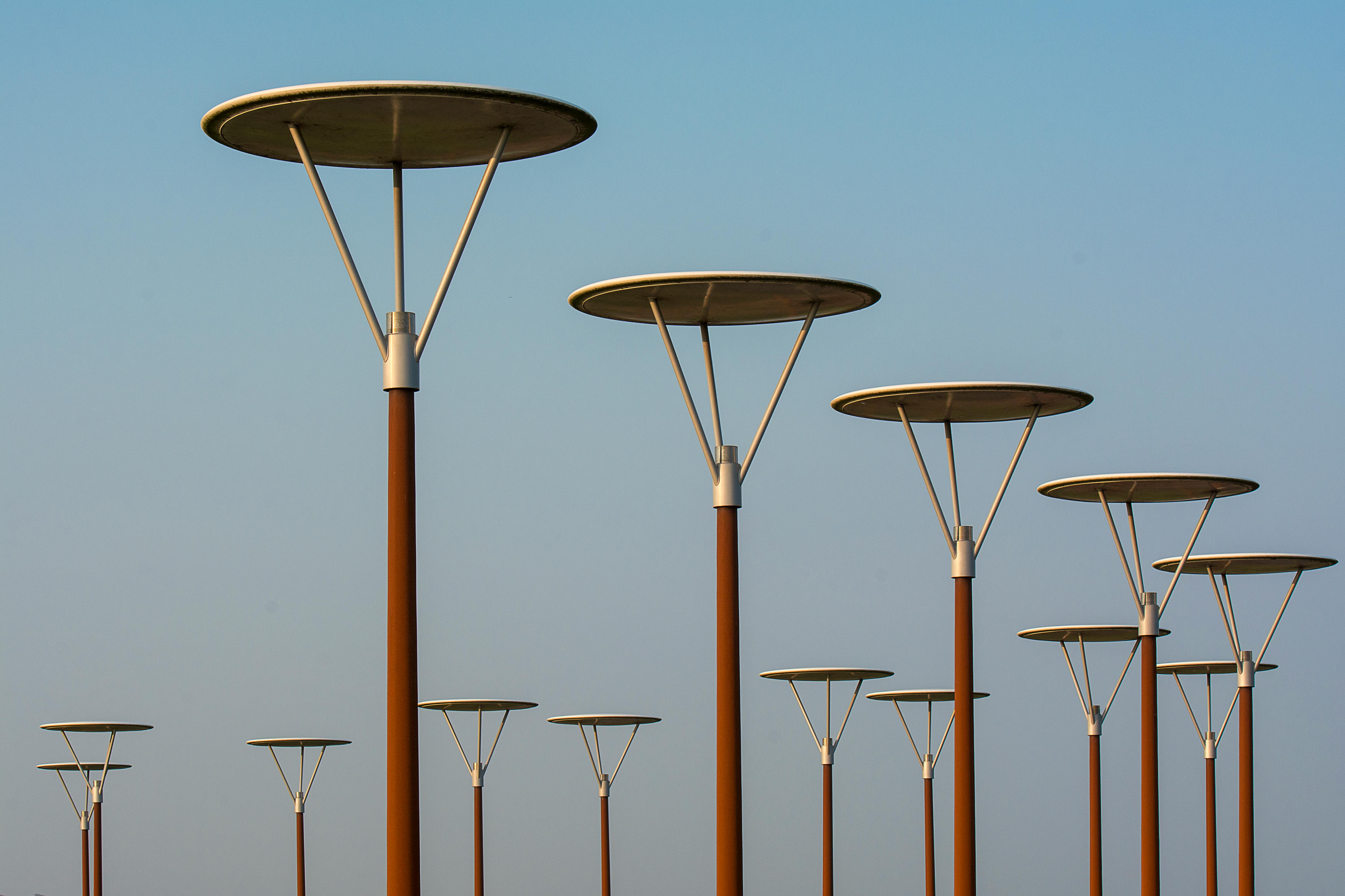 A Row of Streetlights under Blue Sky · Free Stock Photo