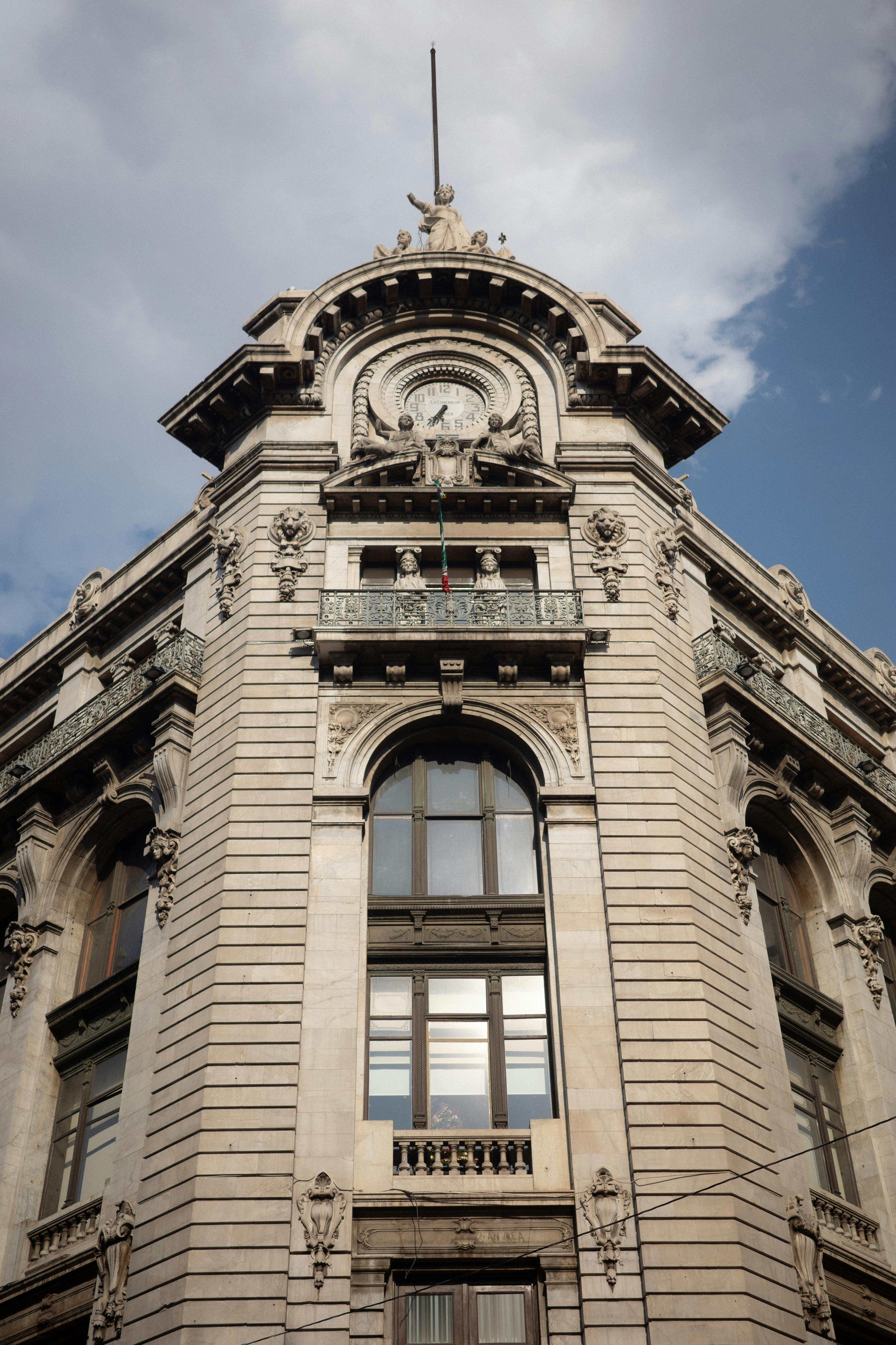 Low Angle Shot of the Facade of Edificio La Mexicana, Mexico City ...