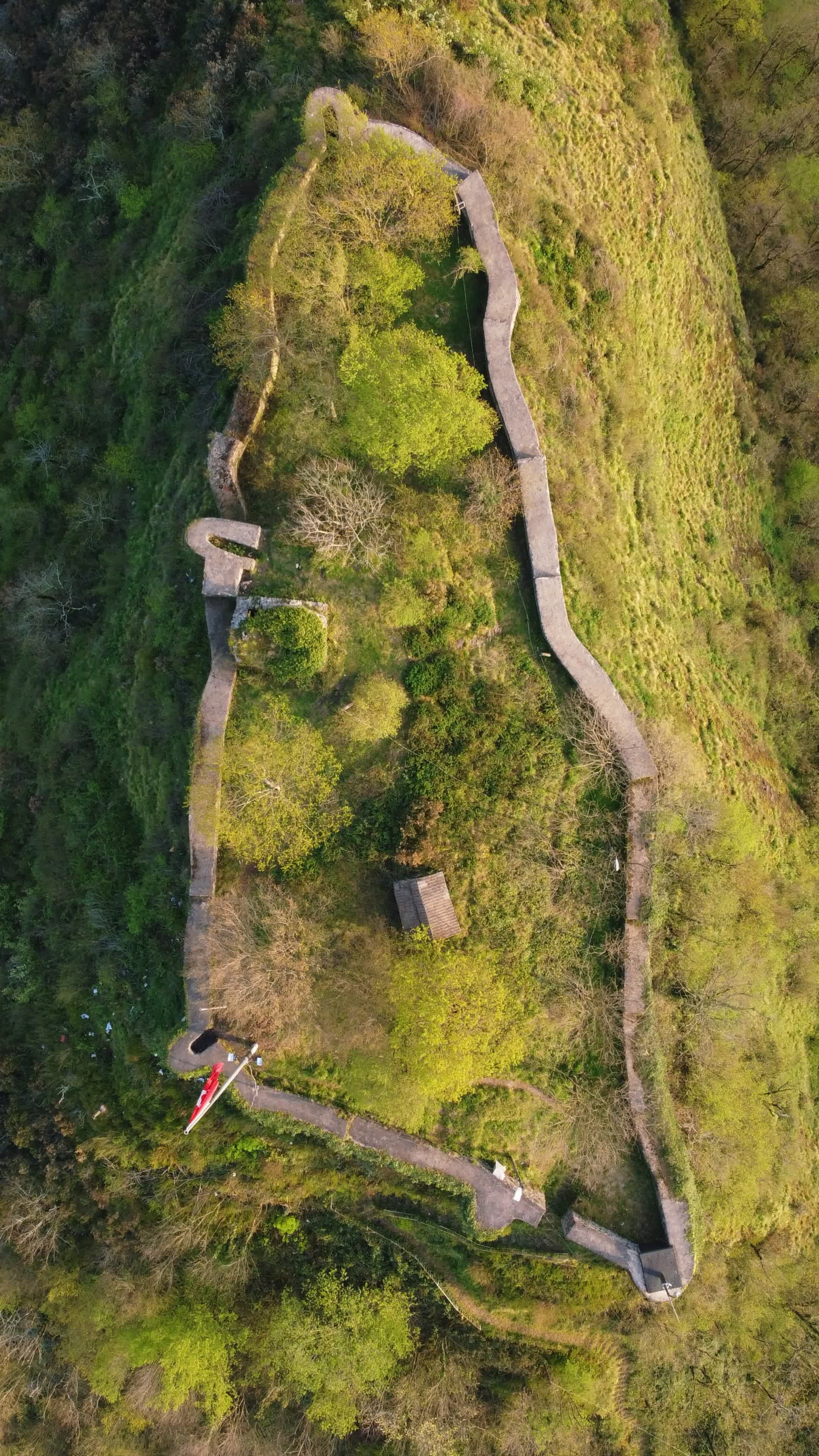 Birds Eye View of Fortification on Hilltop · Free Stock Photo