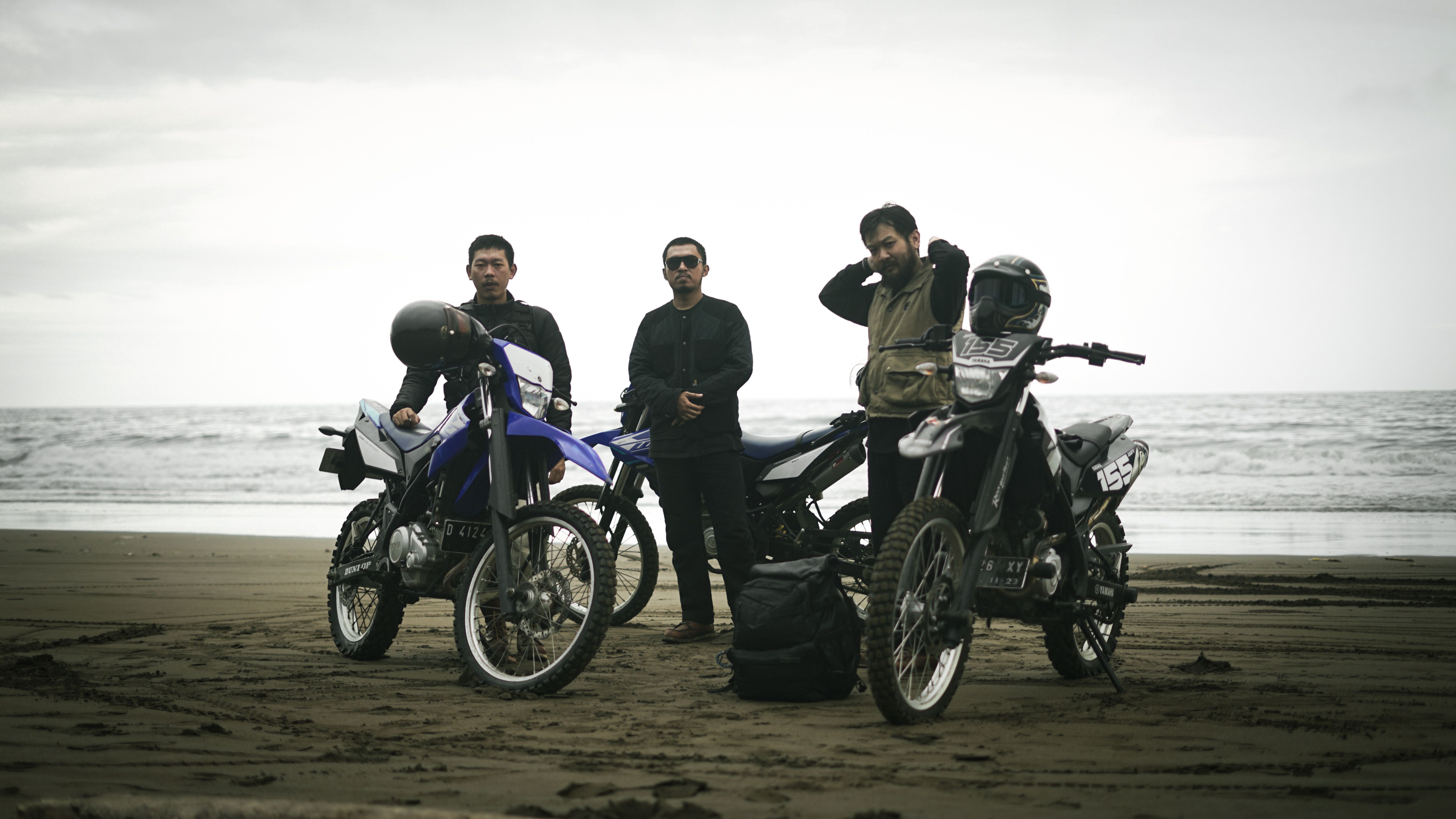 Group of Biker with Motorcycles on Beach · Free Stock Photo