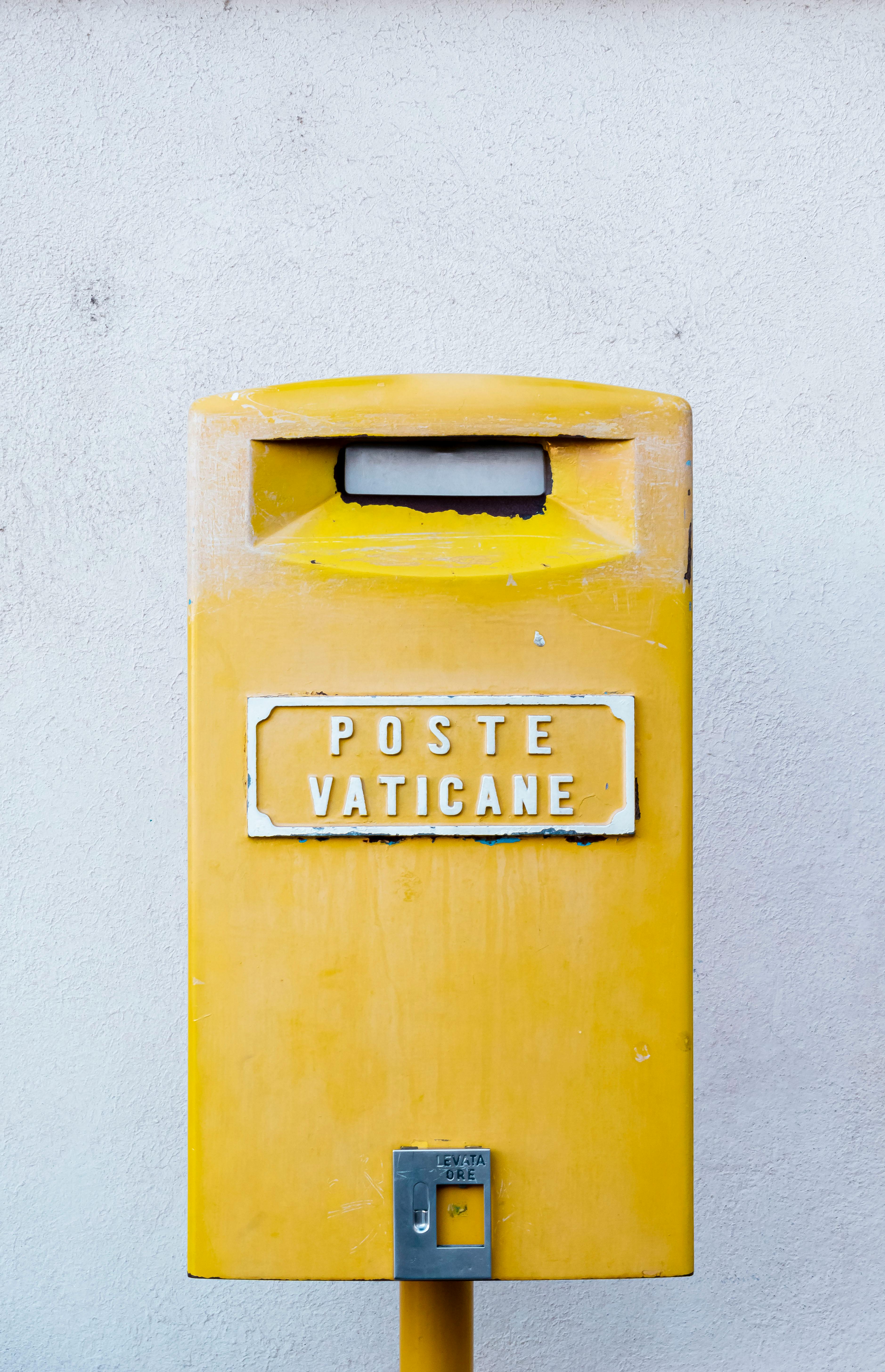 Yellow Mailbox of the Vatican Post Office · Free Stock Photo