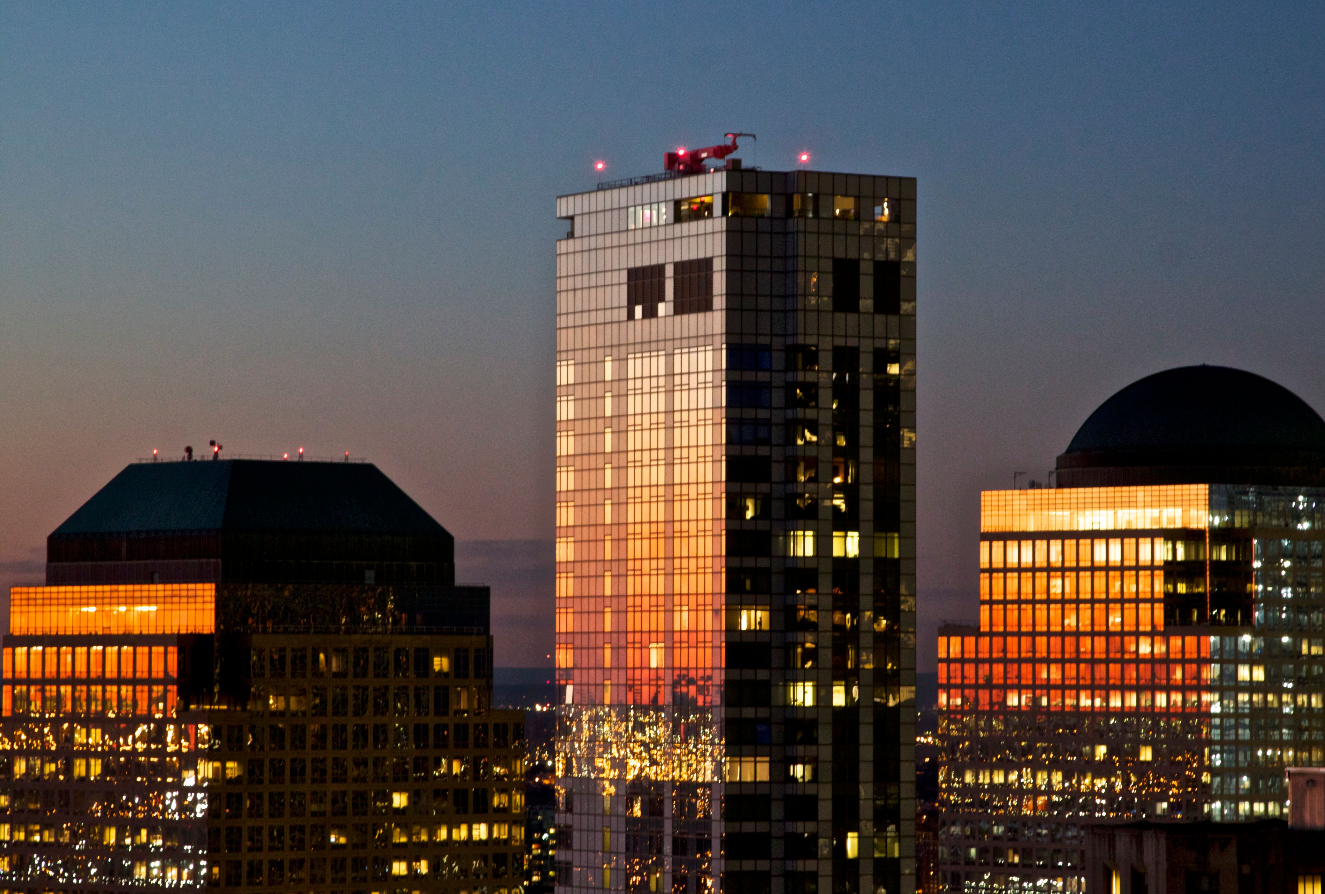 Office Buildings in City at Sunset · Free Stock Photo