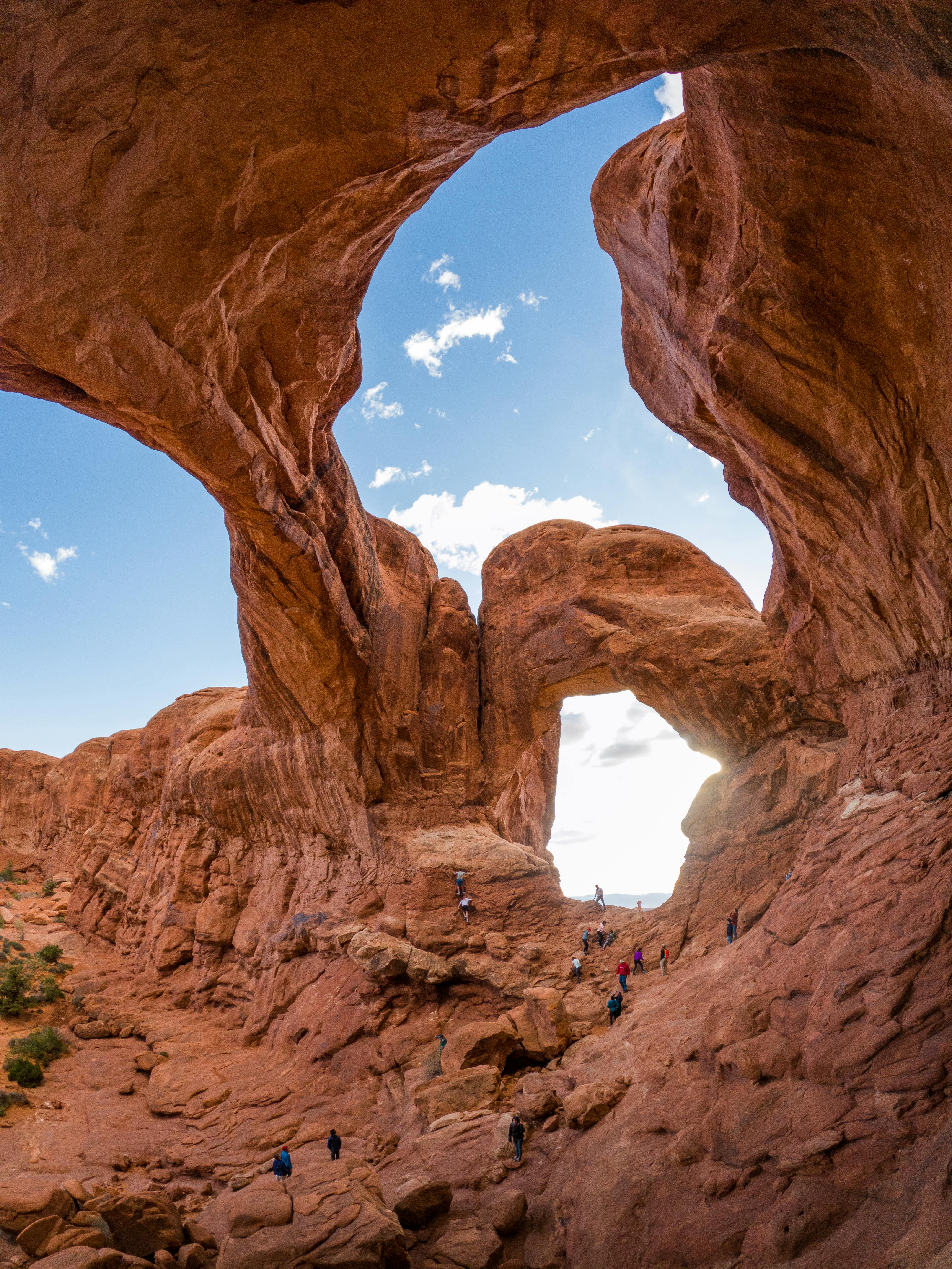 The Double Arch Rock Formation in Utah · Free Stock Photo