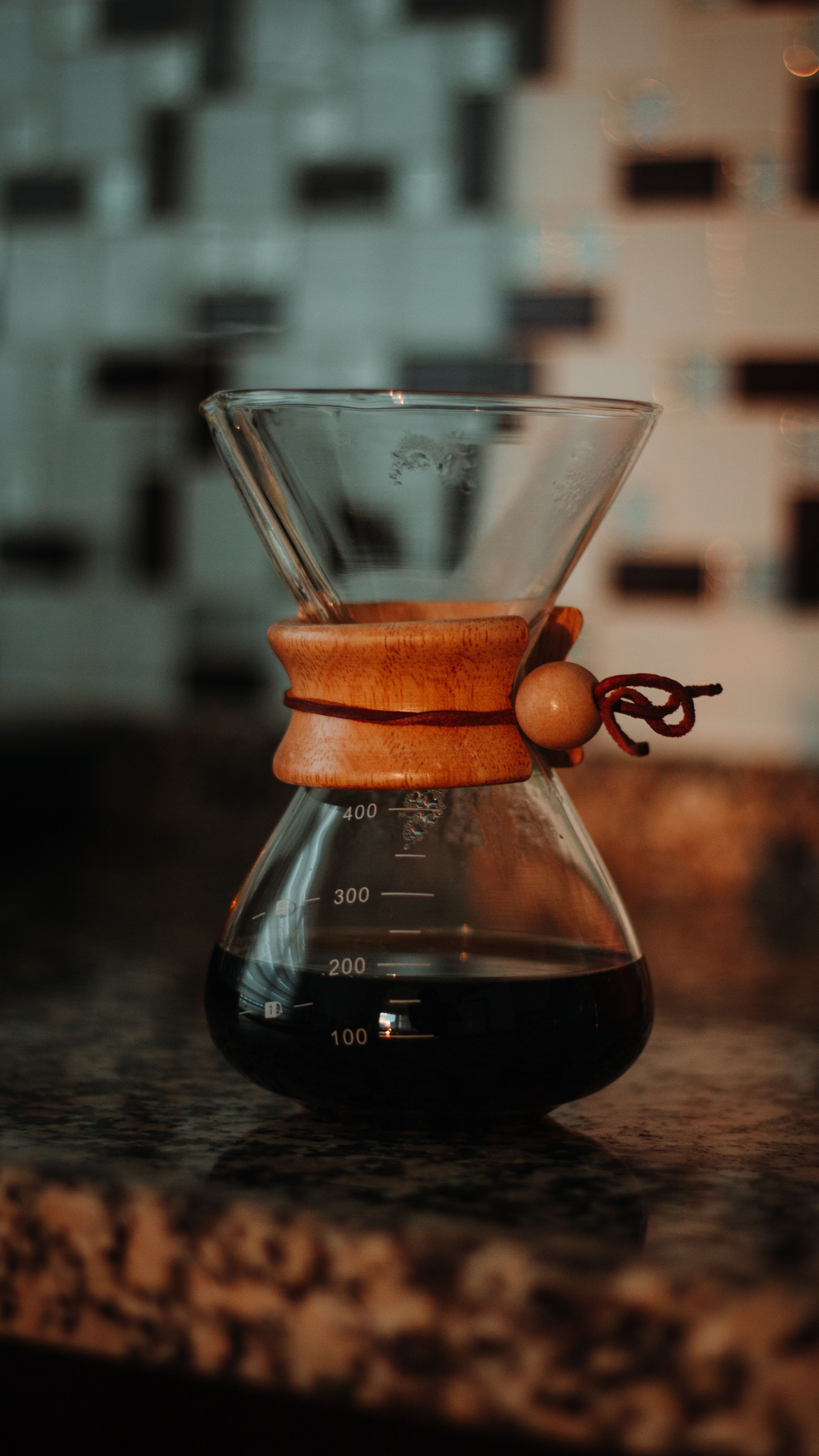 Close-up of a Glass Coffee Pot Standing on the Counter · Free Stock Photo