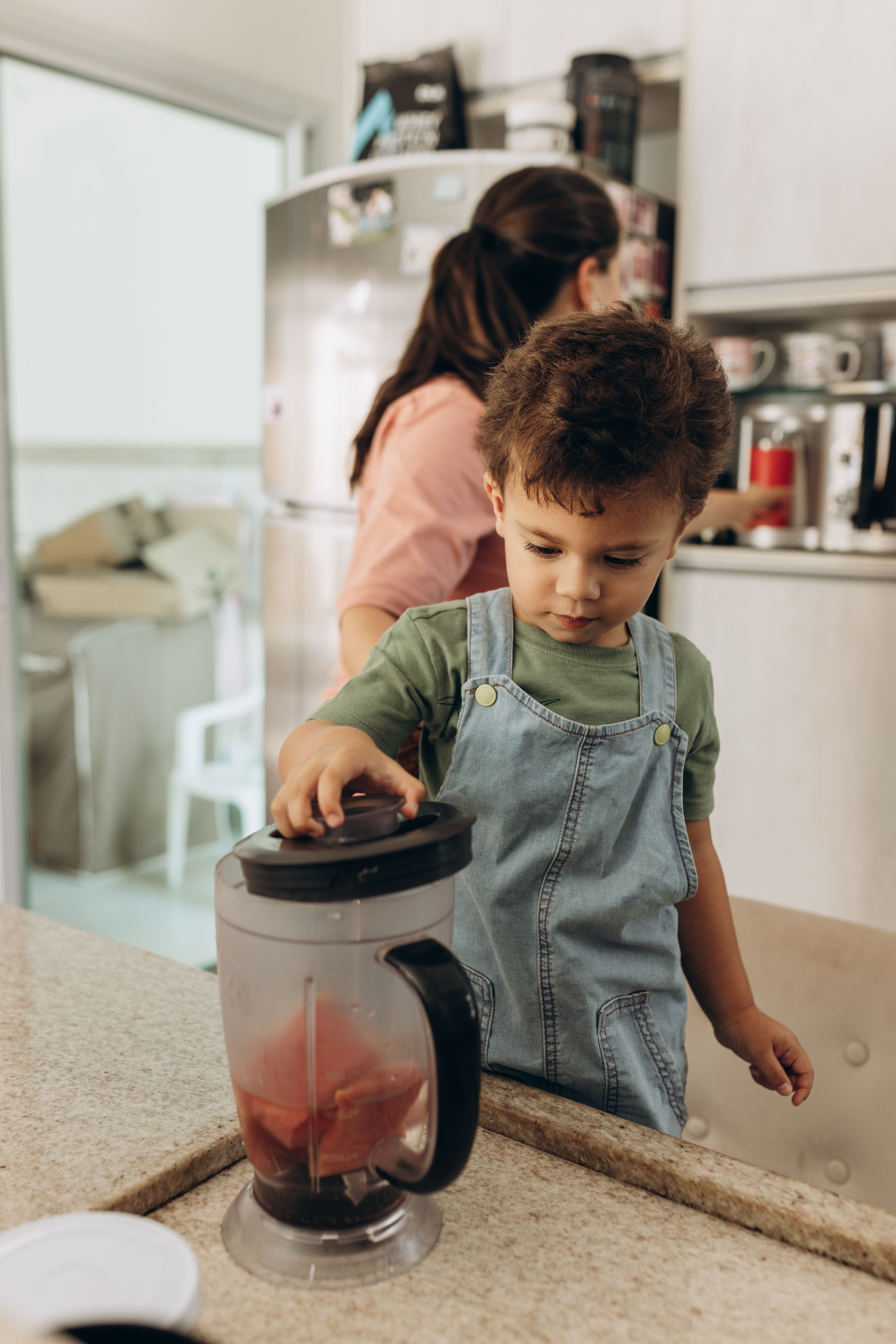 Boy with Blender in Kitchen · Free Stock Photo