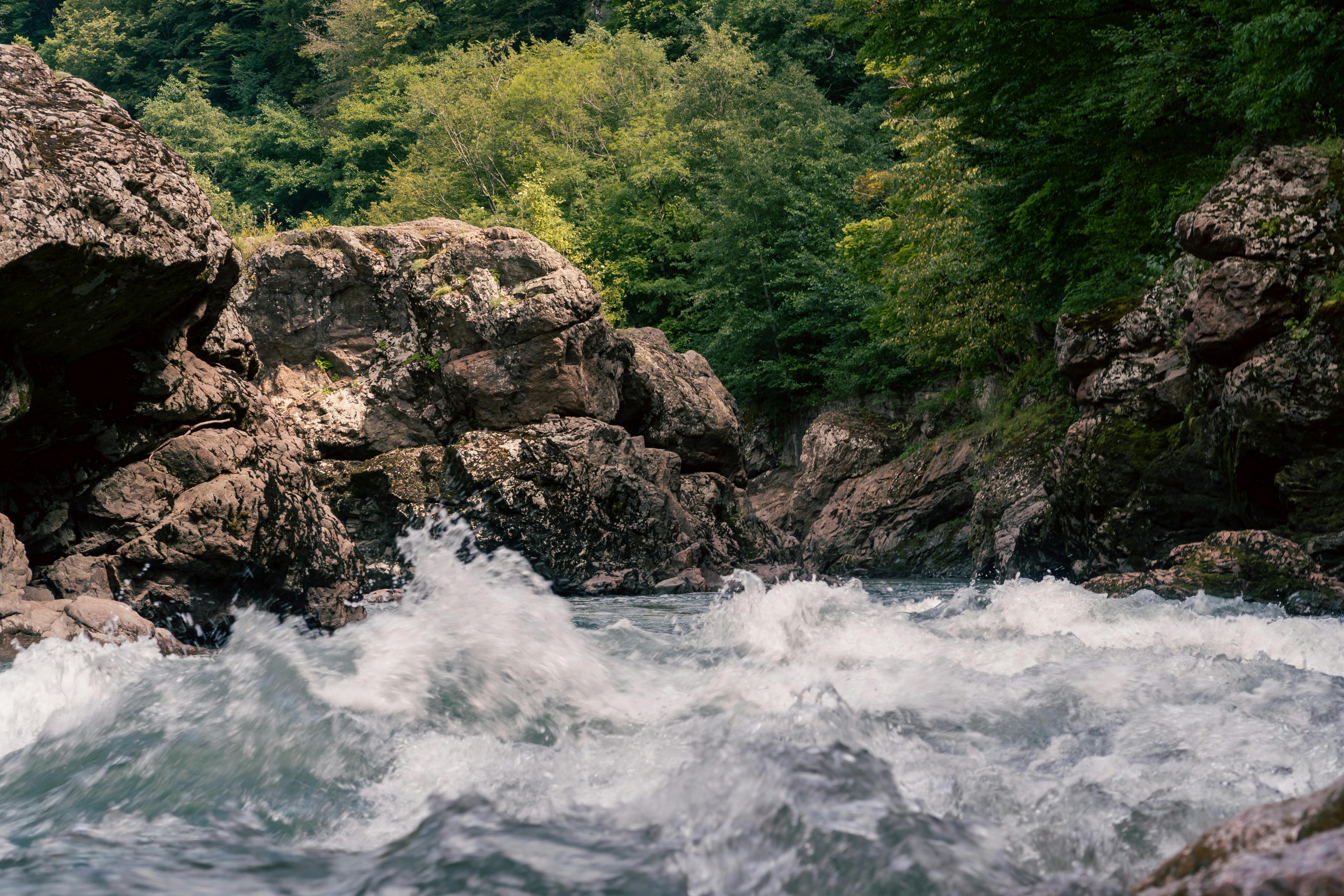 Wavy, Flowing Water on River · Free Stock Photo