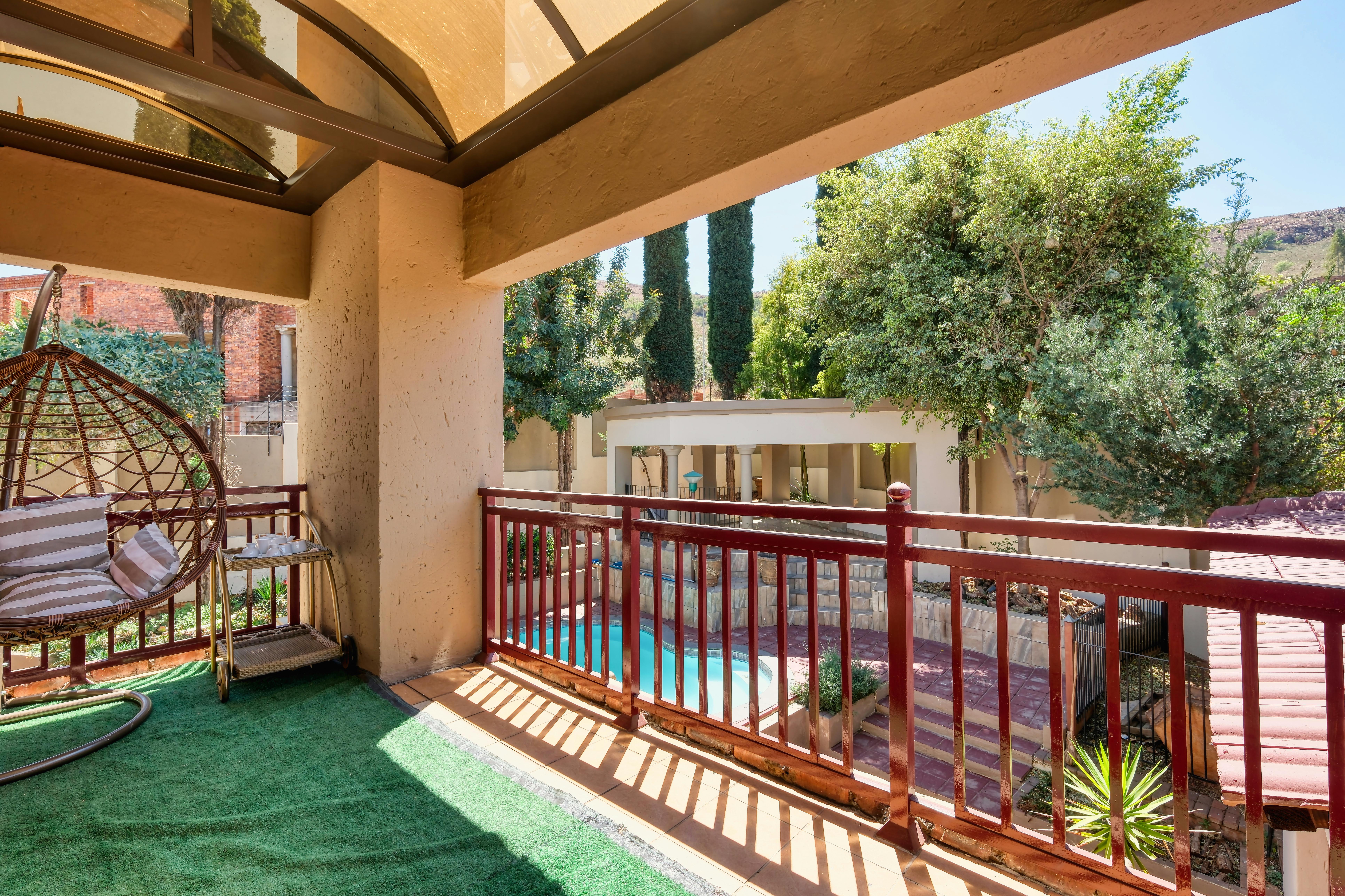 Spacious Balcony of a Luxury Villa with a Pool in a Patio · Free Stock ...