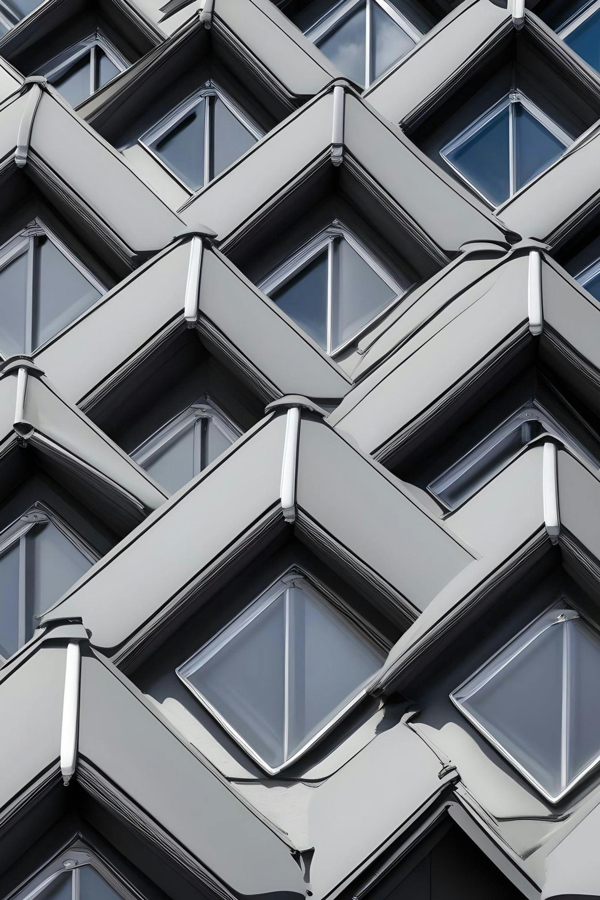 Facade of Modern Geometric Building · Free Stock Photo