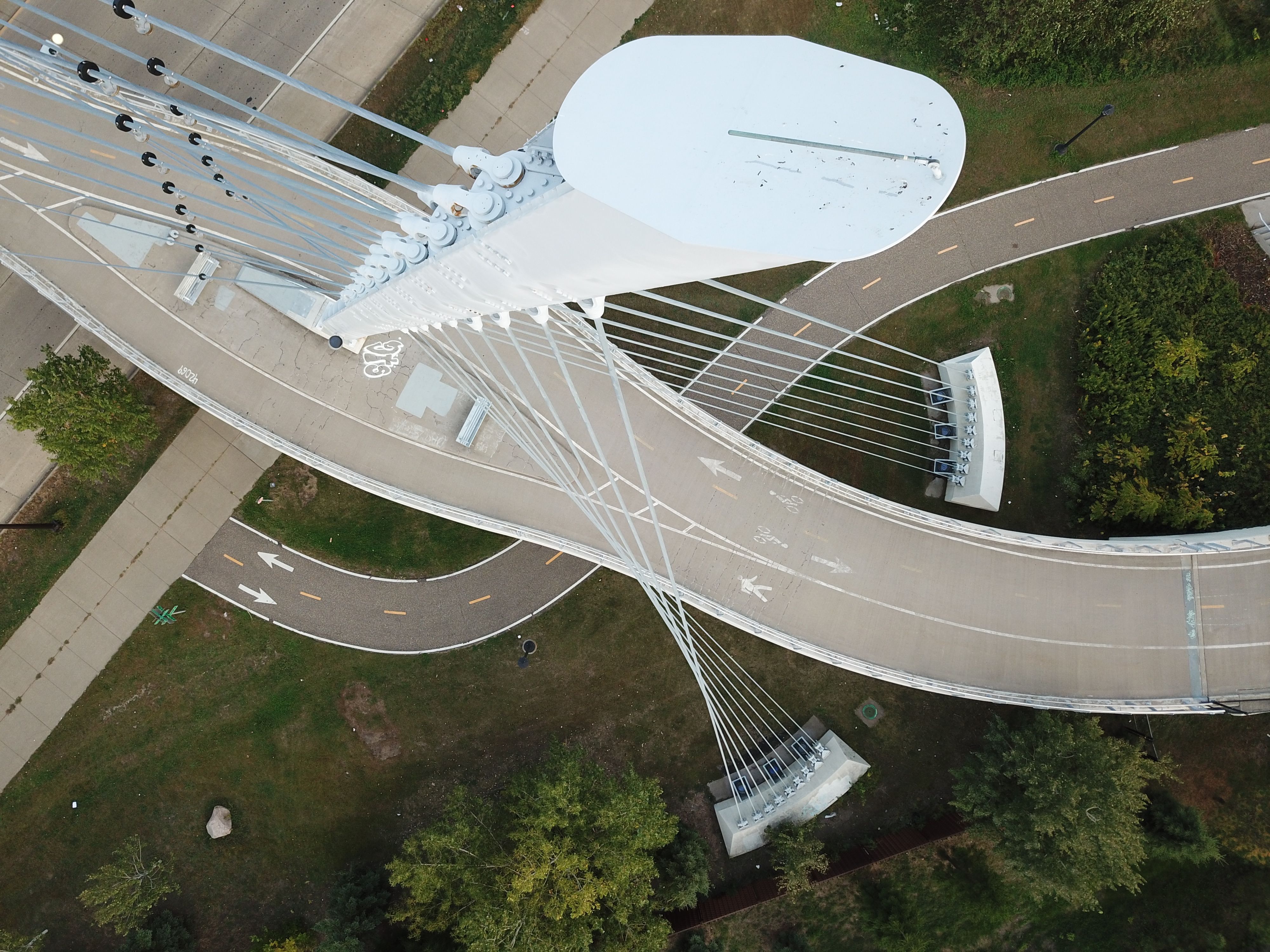 Birds Eye View of Modern Footbridge · Free Stock Photo
