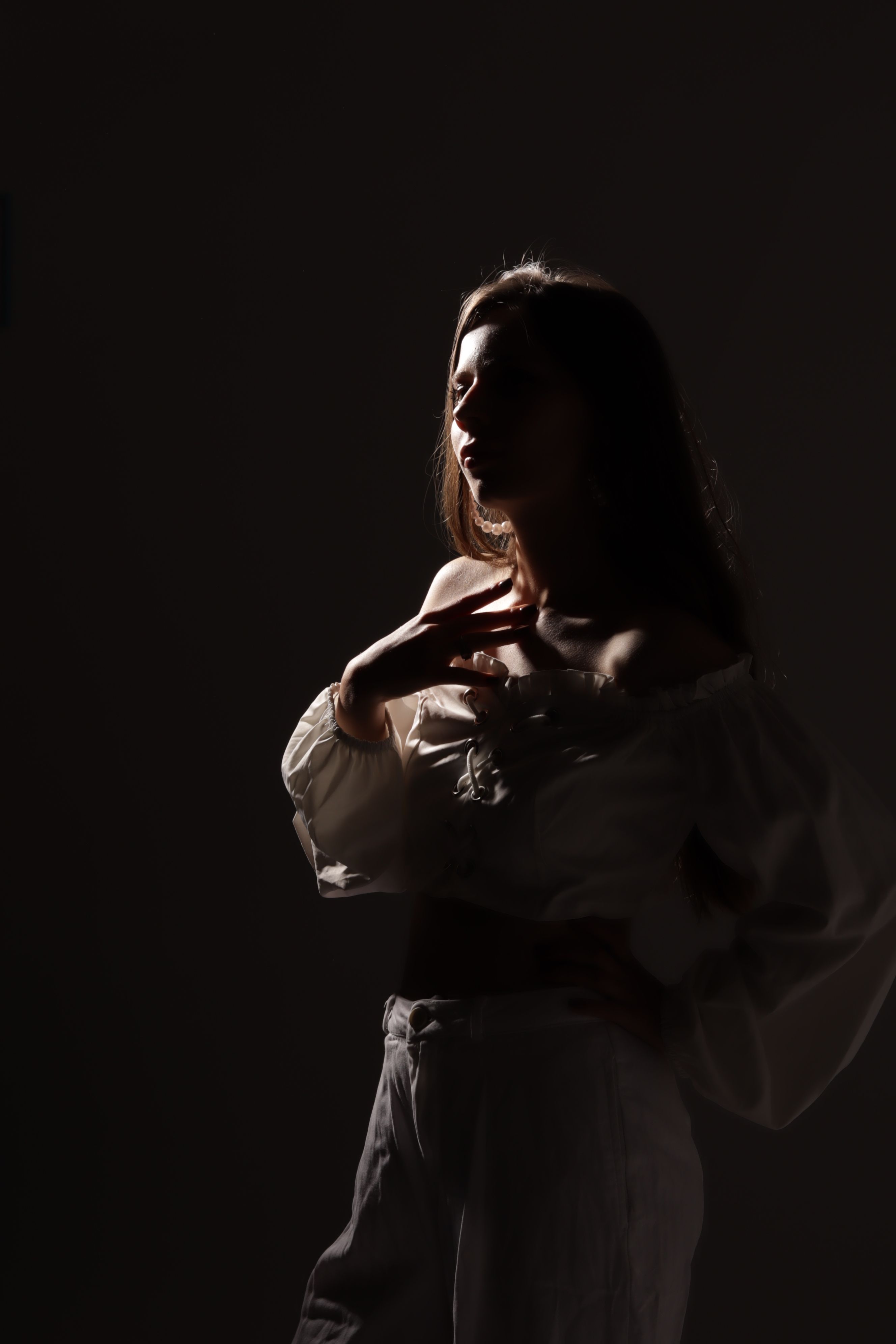 Portrait of Woman in Darkness · Free Stock Photo