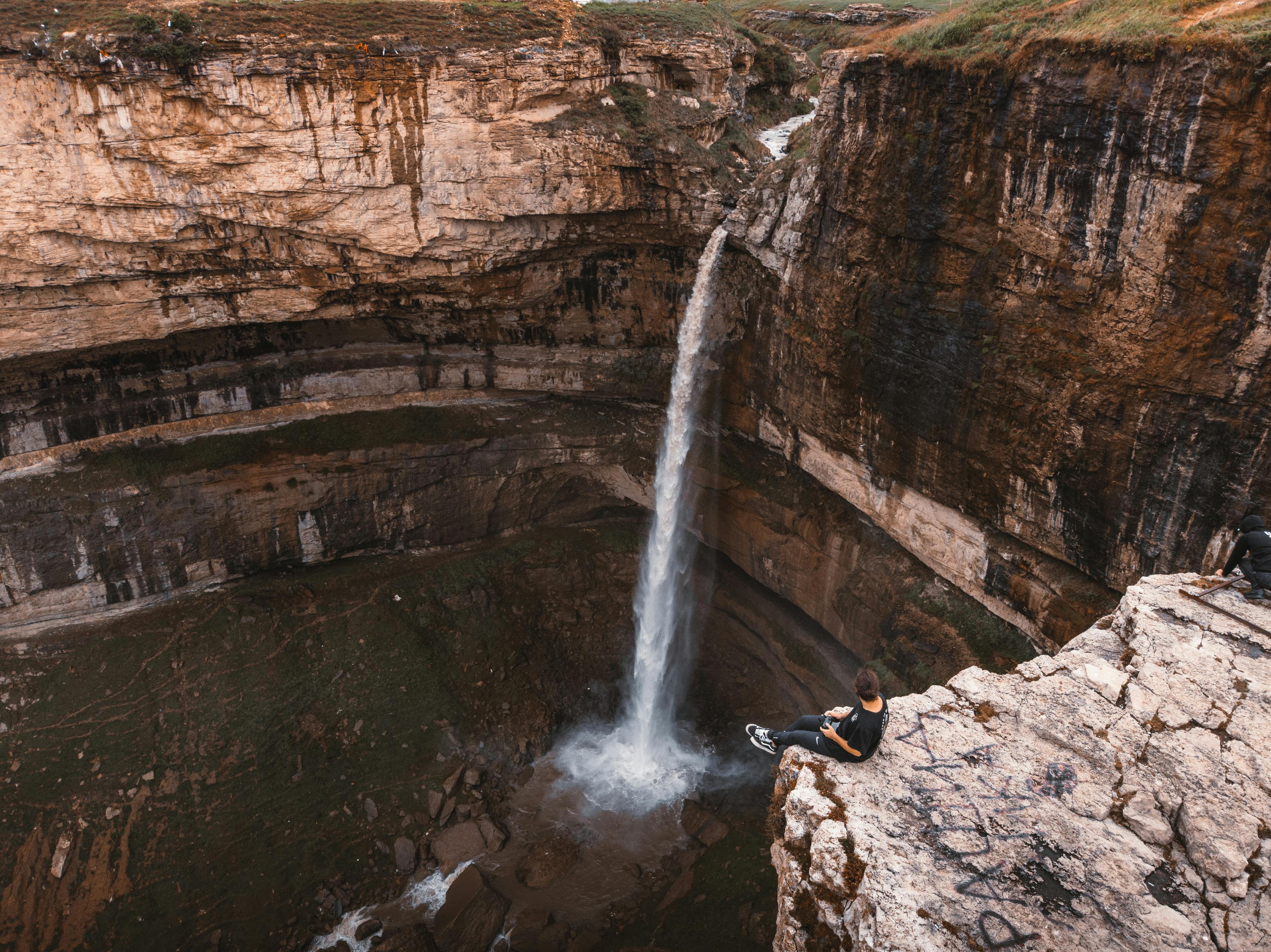 Landscape with Cliffs and a Waterfall · Free Stock Photo