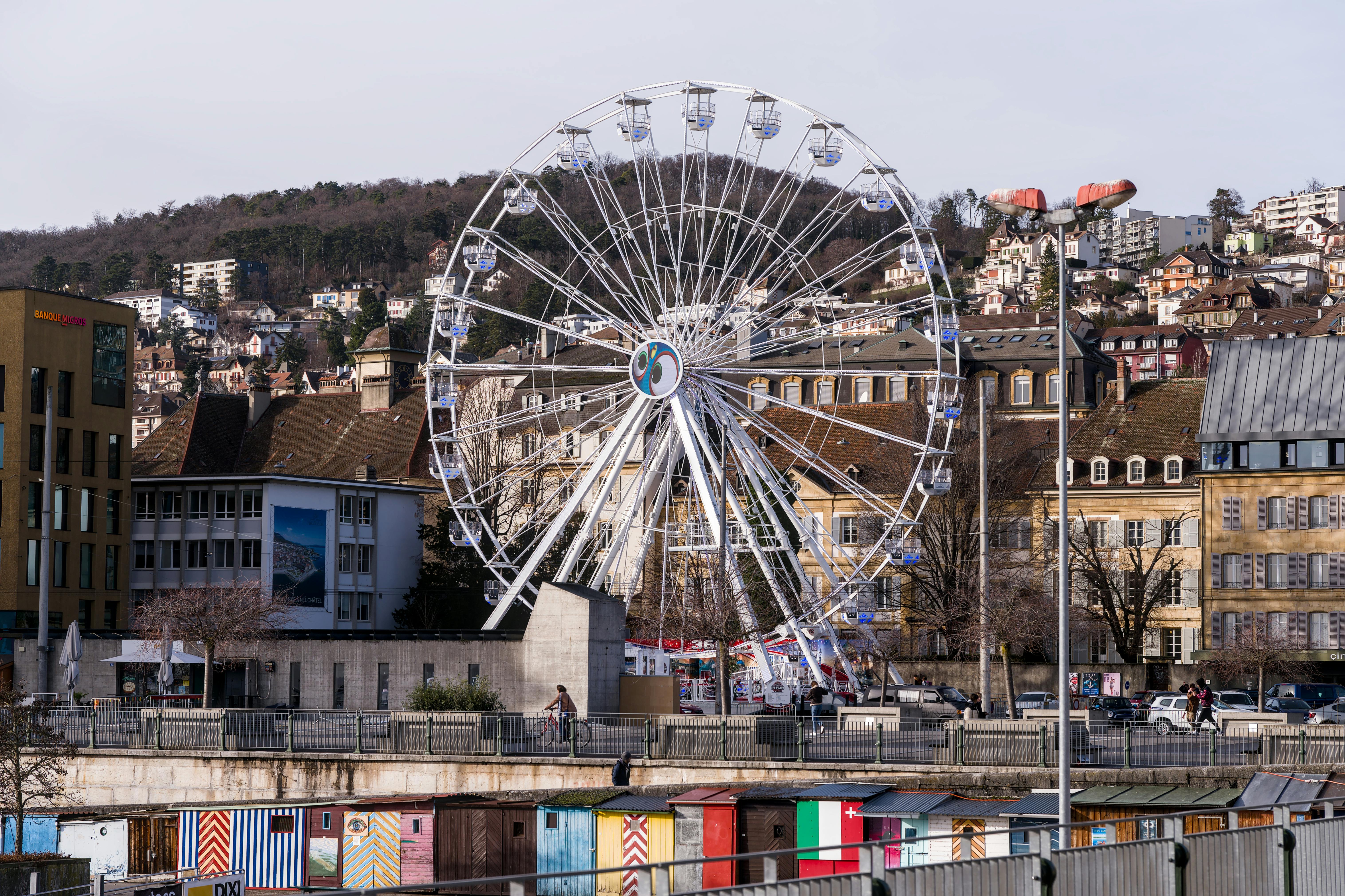 Townscape with a Ferris Wheel · Free Stock Photo