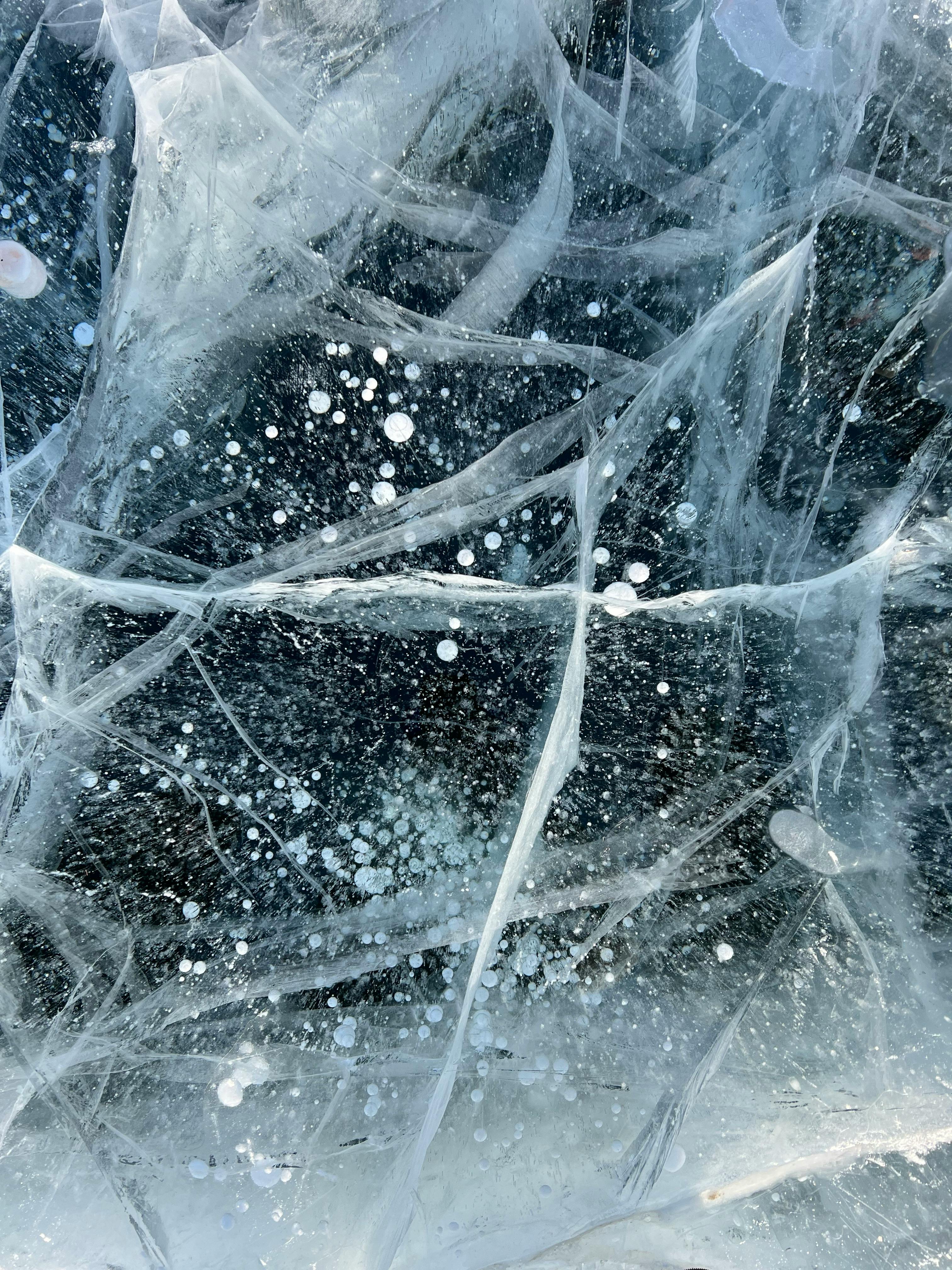 Close-up of Clear Ice Structure · Free Stock Photo