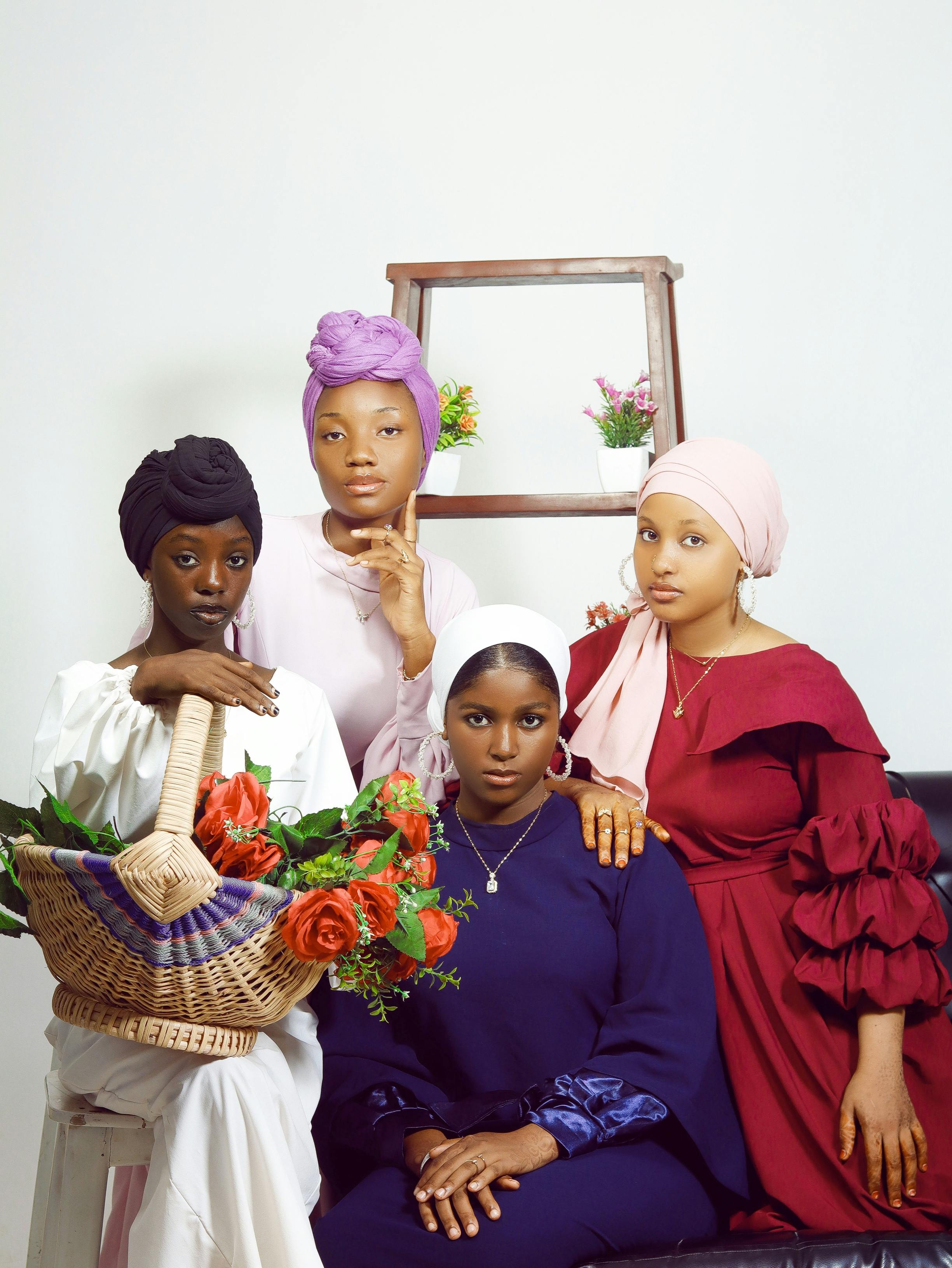 Portrait of Young Women Wearing Rustic Clothing · Free Stock Photo