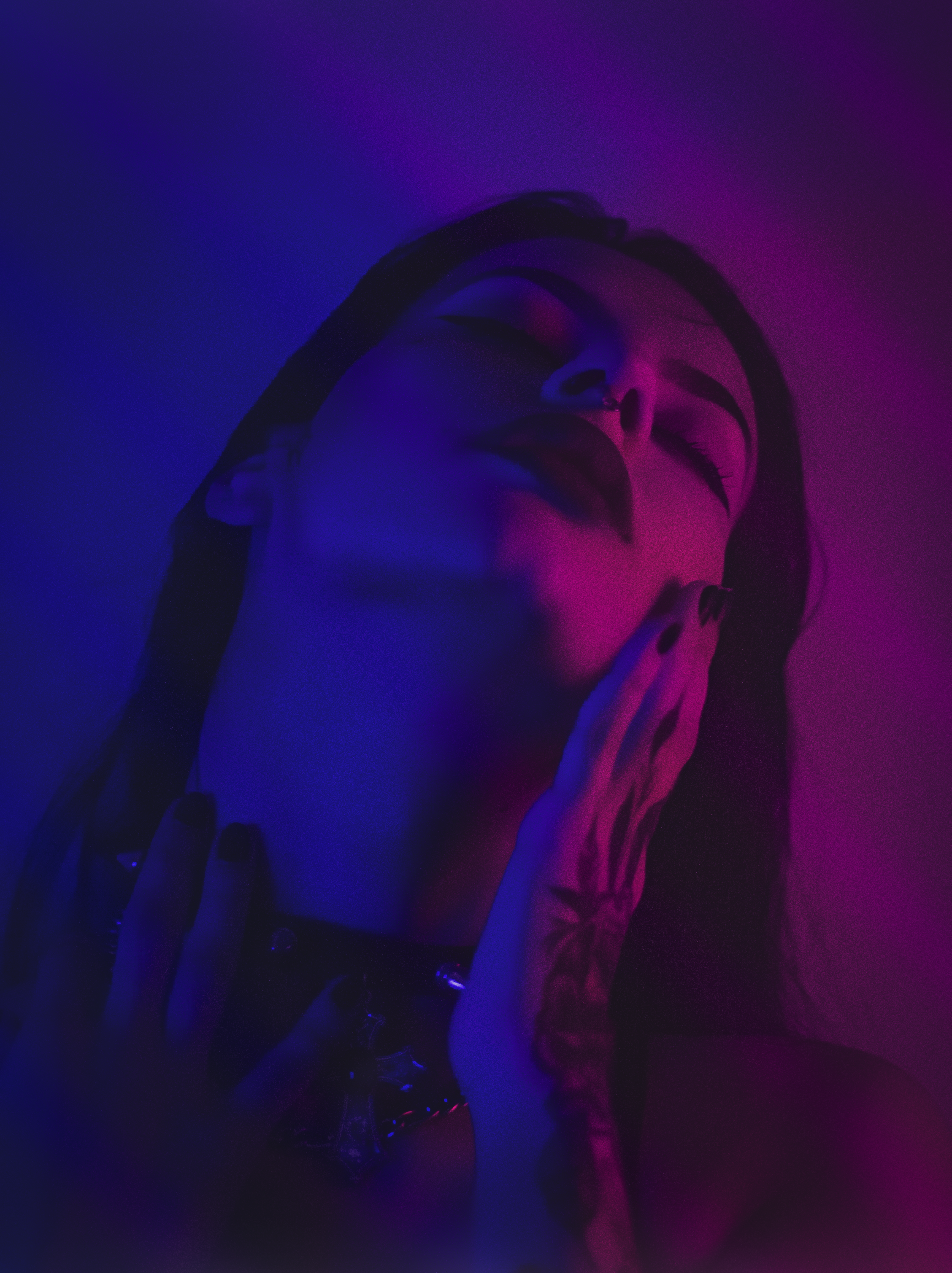 Studio Shot of a Young Woman Throwing Her Head Back · Free Stock Photo