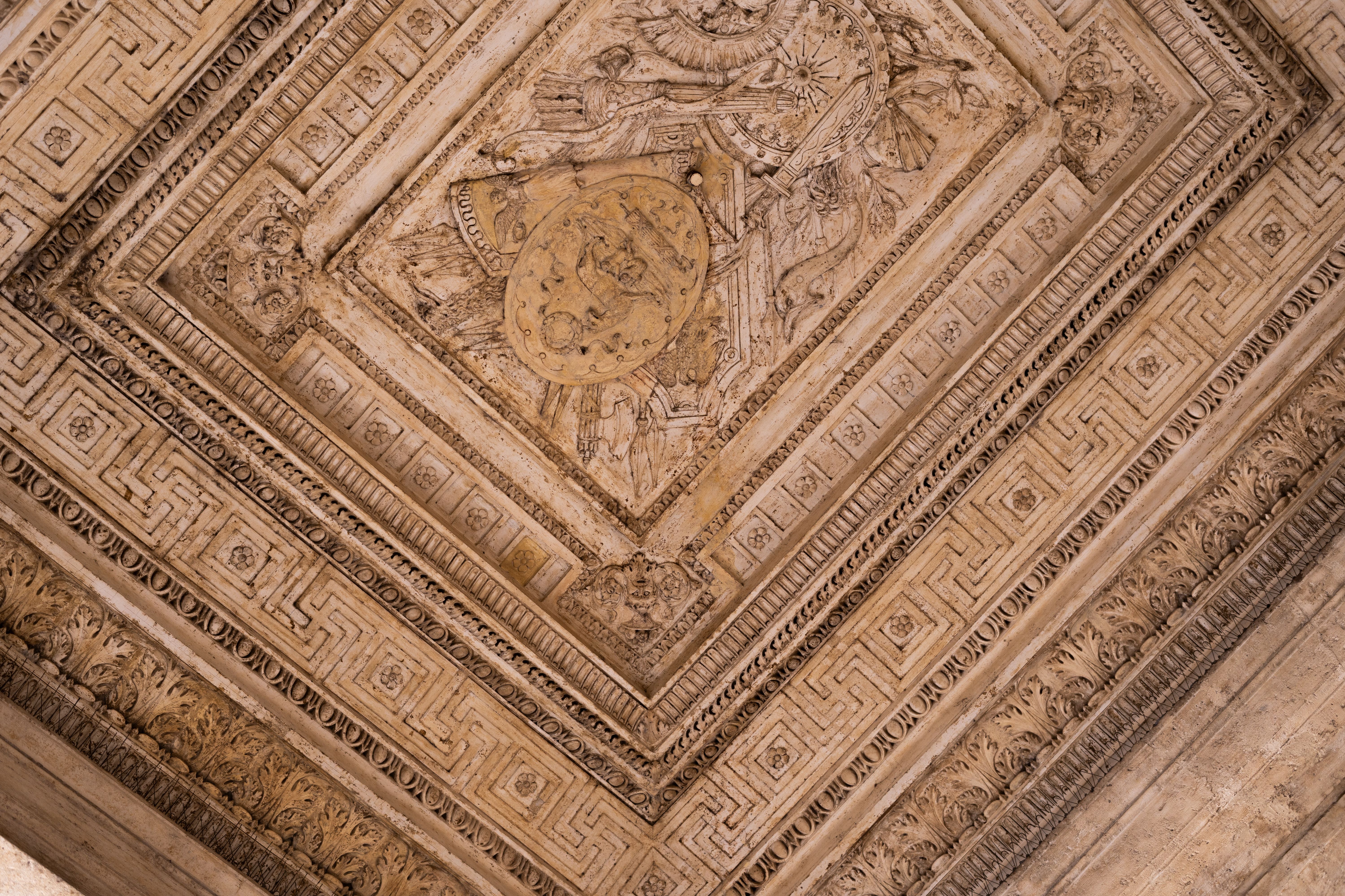 The ceiling of the rotunda of the palazzo della civilta cattolica in ...
