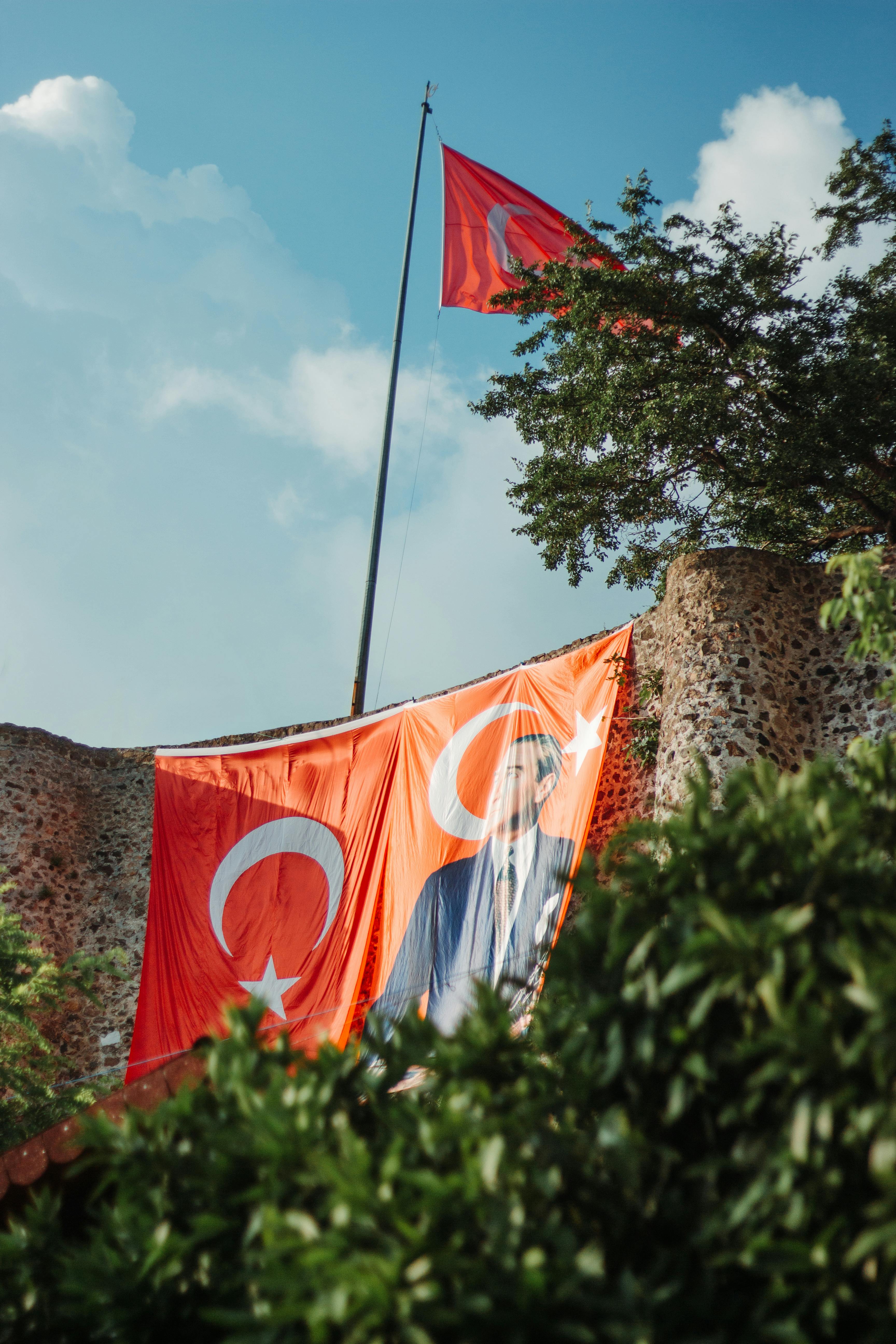 Flag on a Wall of a Castle · Free Stock Photo