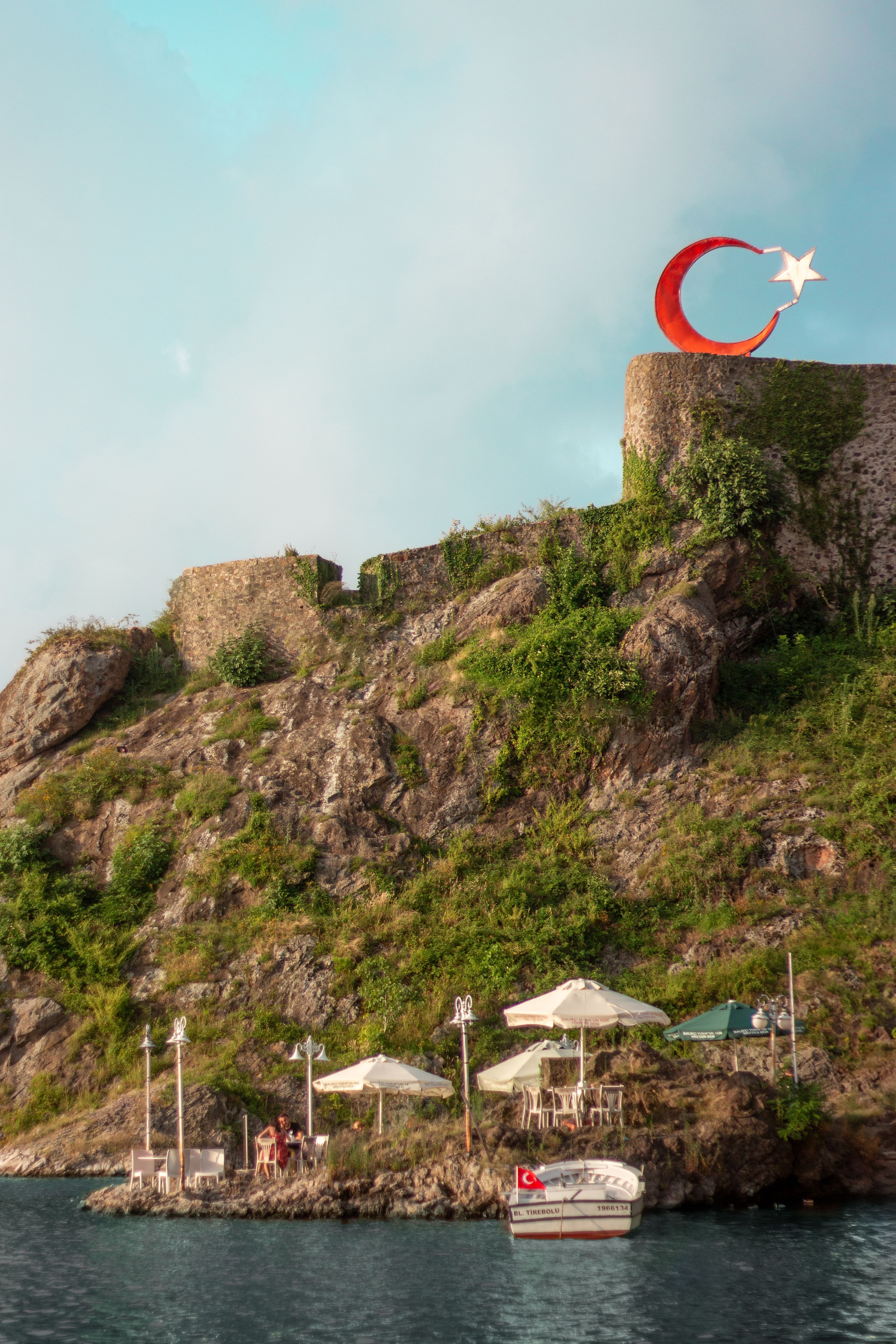 Panorama of Tripolis Castle on a Steep Cliff in Tirebolu, Turkey · Free ...