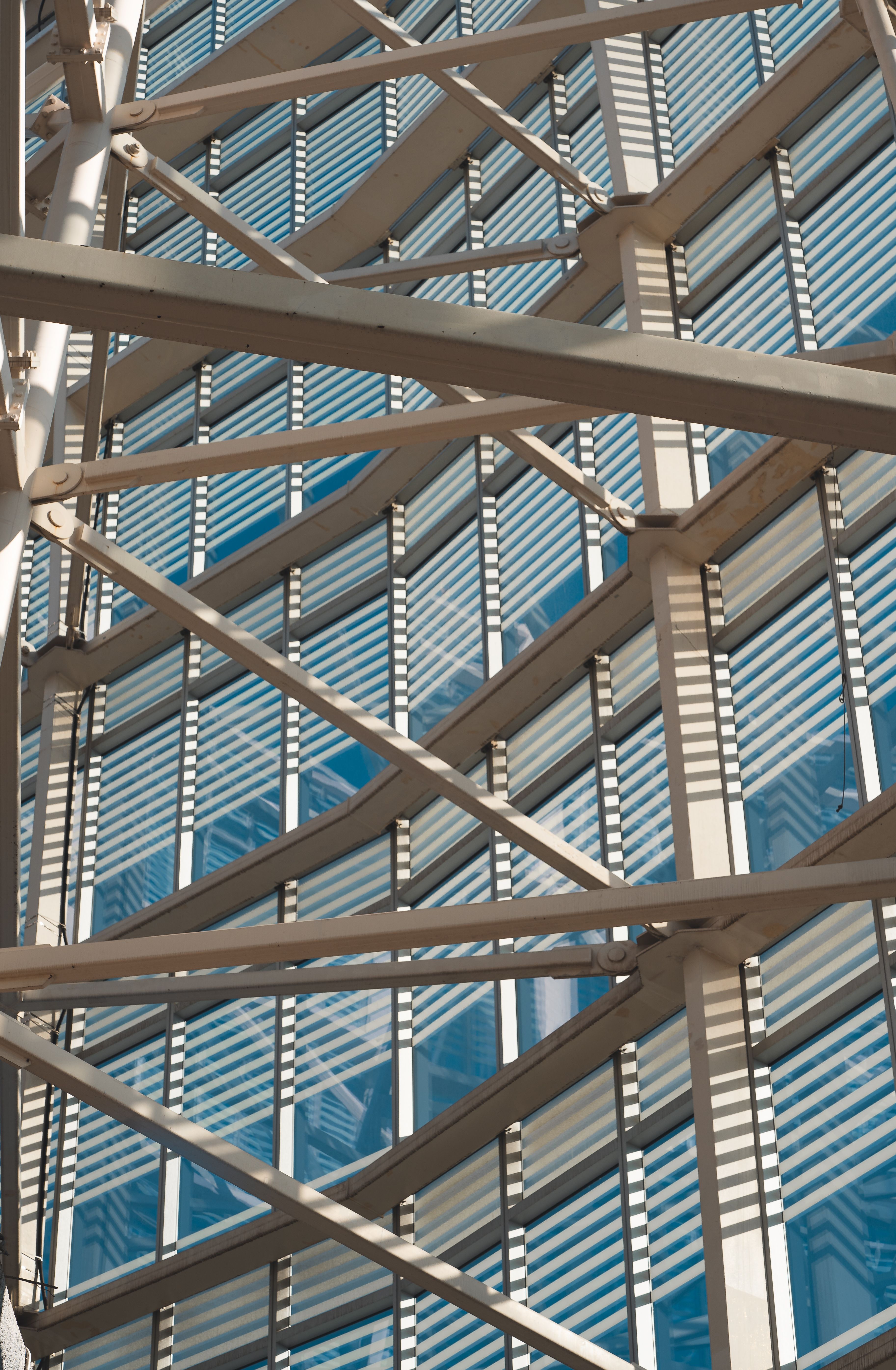 Beams and Building Windows behind · Free Stock Photo
