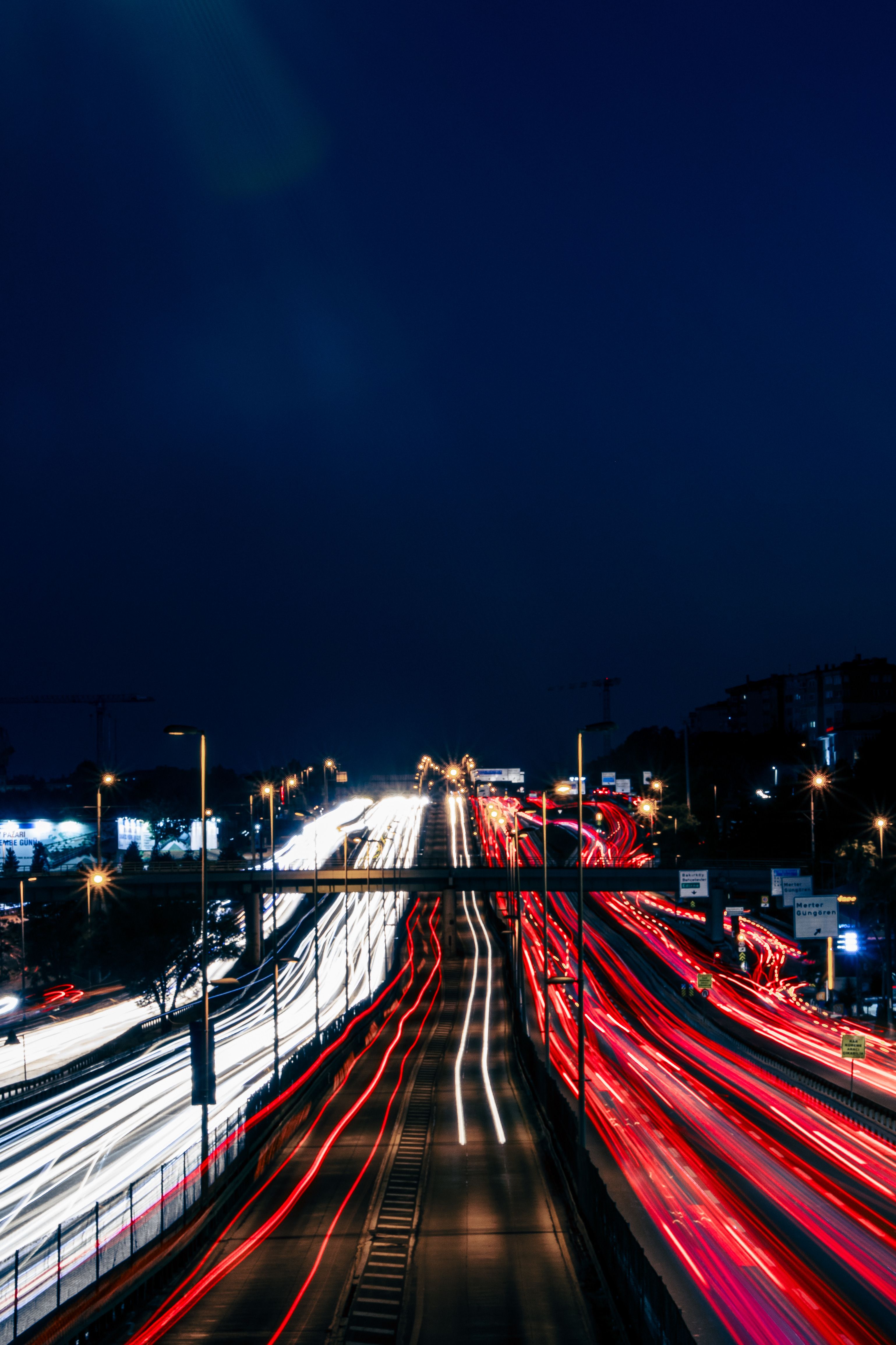Ligh Trails in Highway · Free Stock Photo