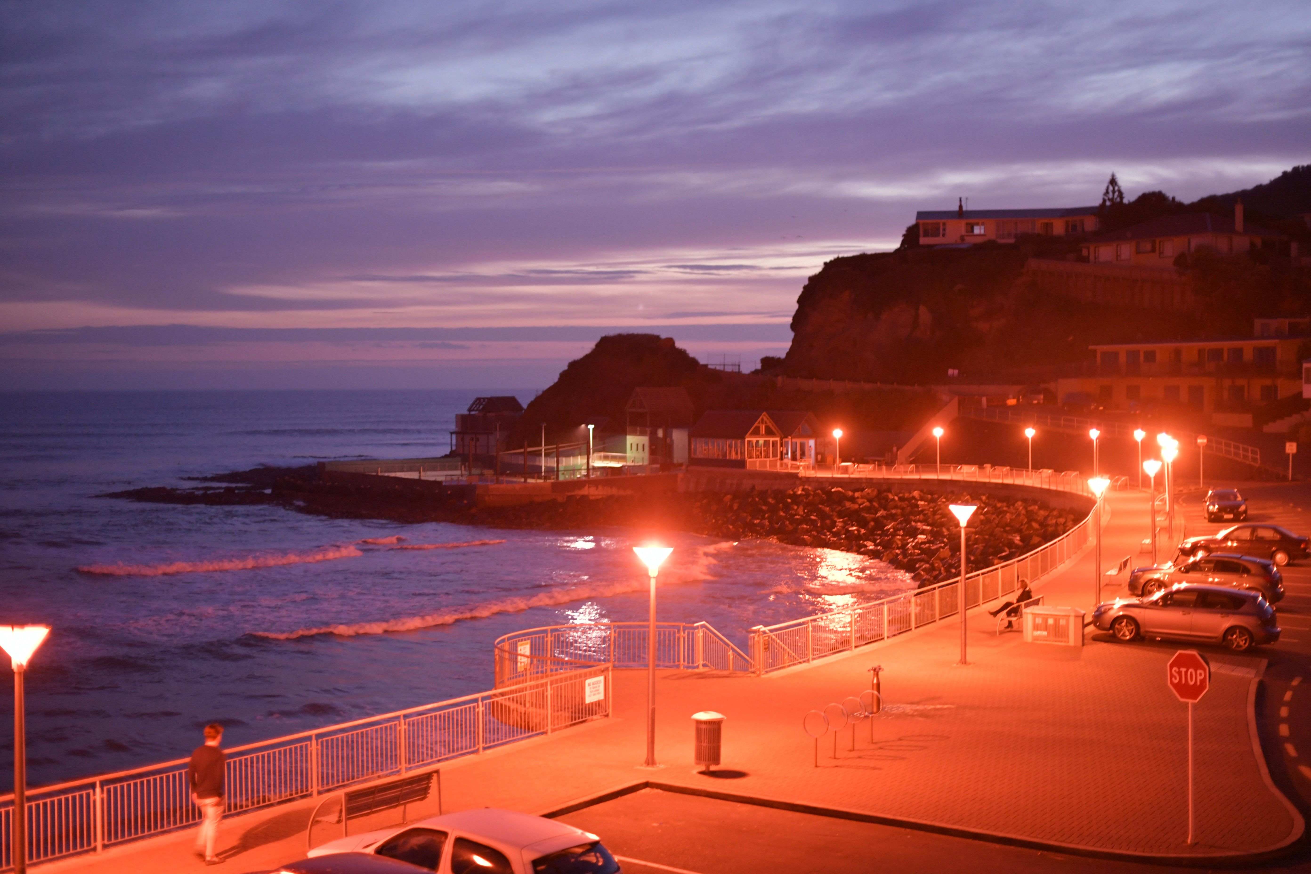 Promenade in Town on Sea Shore in Evening · Free Stock Photo