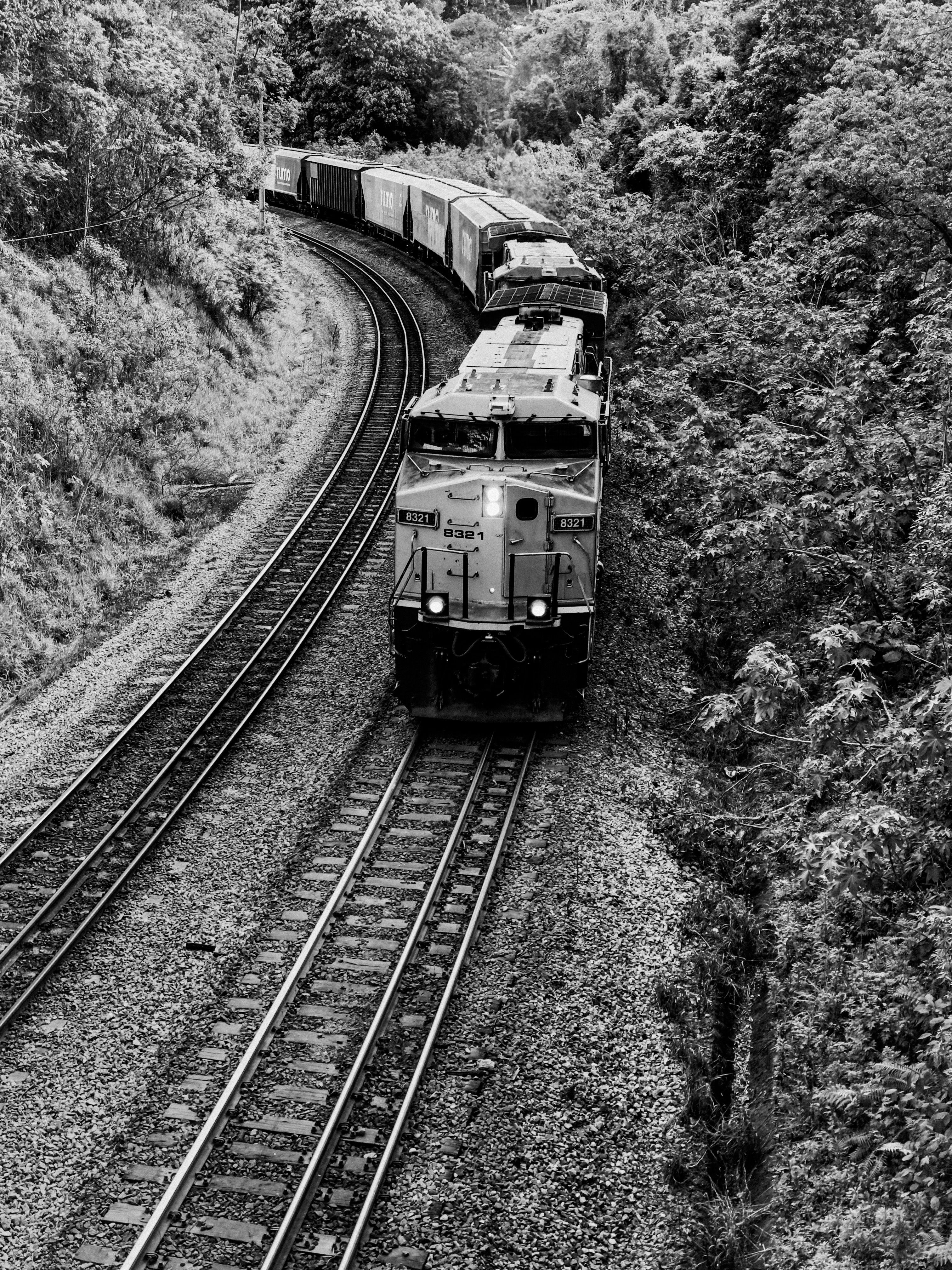 Cargo Train on Railway · Free Stock Photo