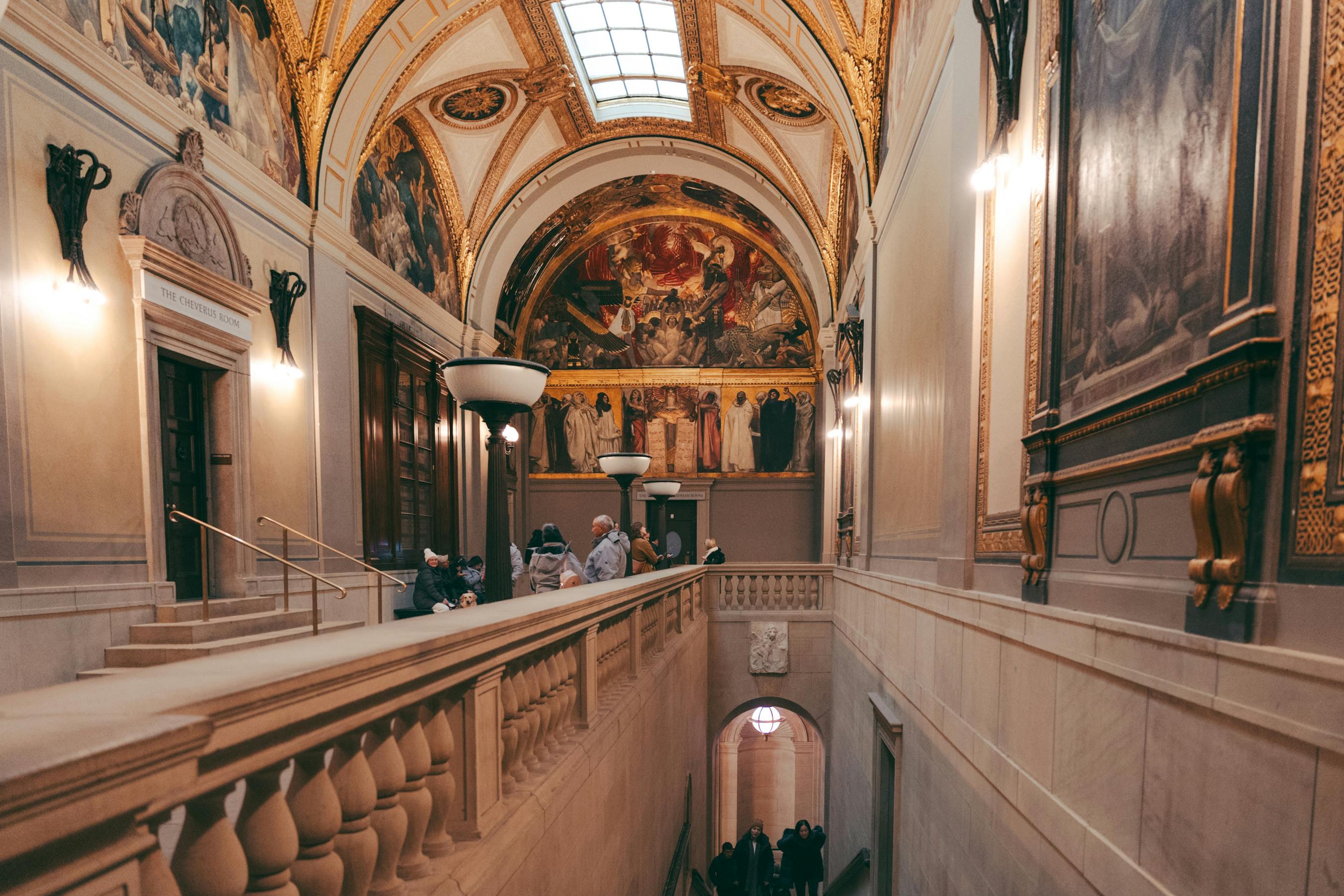 People on the Ornate Staircase of the Boston Public Library · Free ...