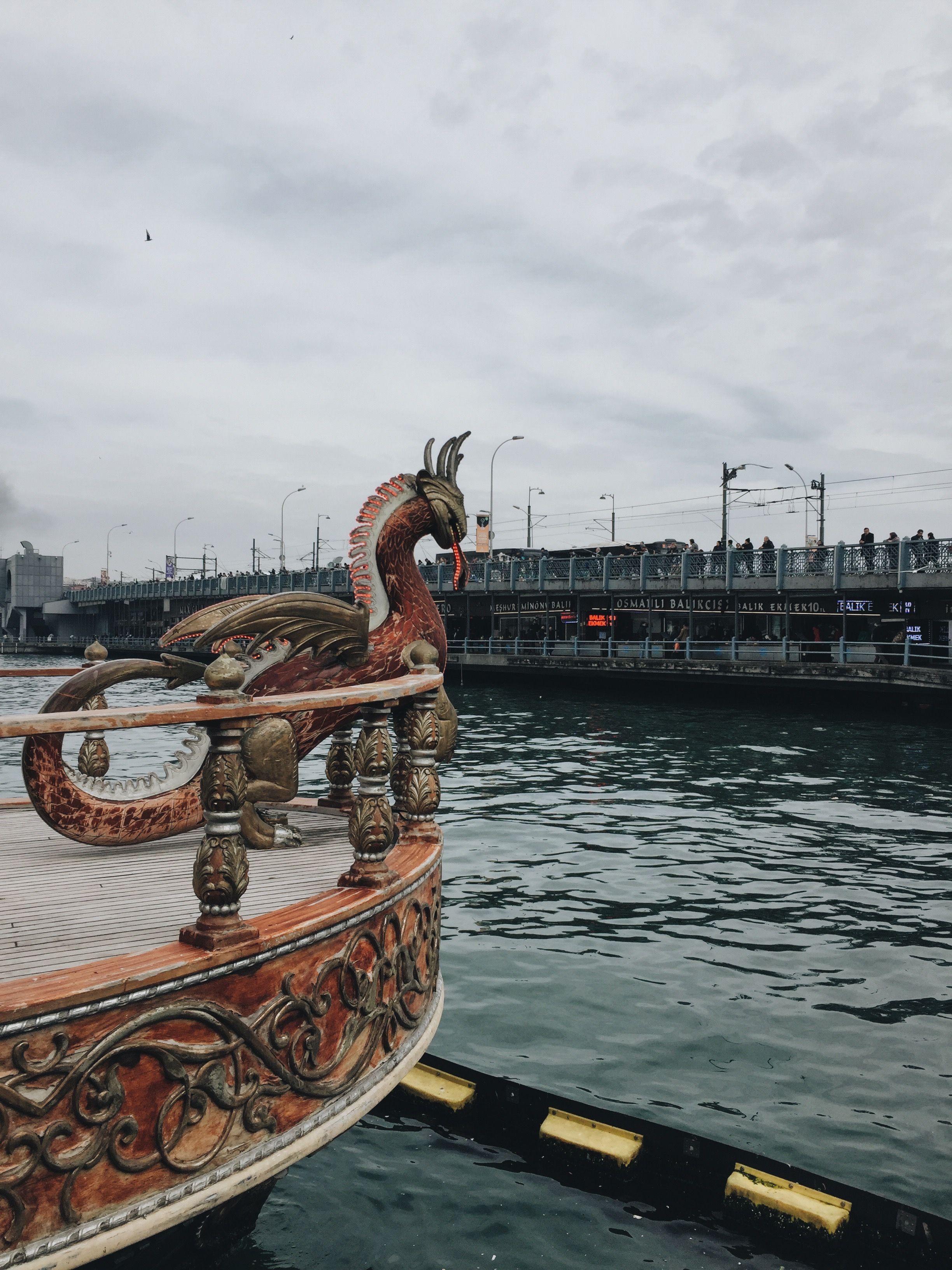 Dragon on Bow of Vessel near Galata Bridge · Free Stock Photo