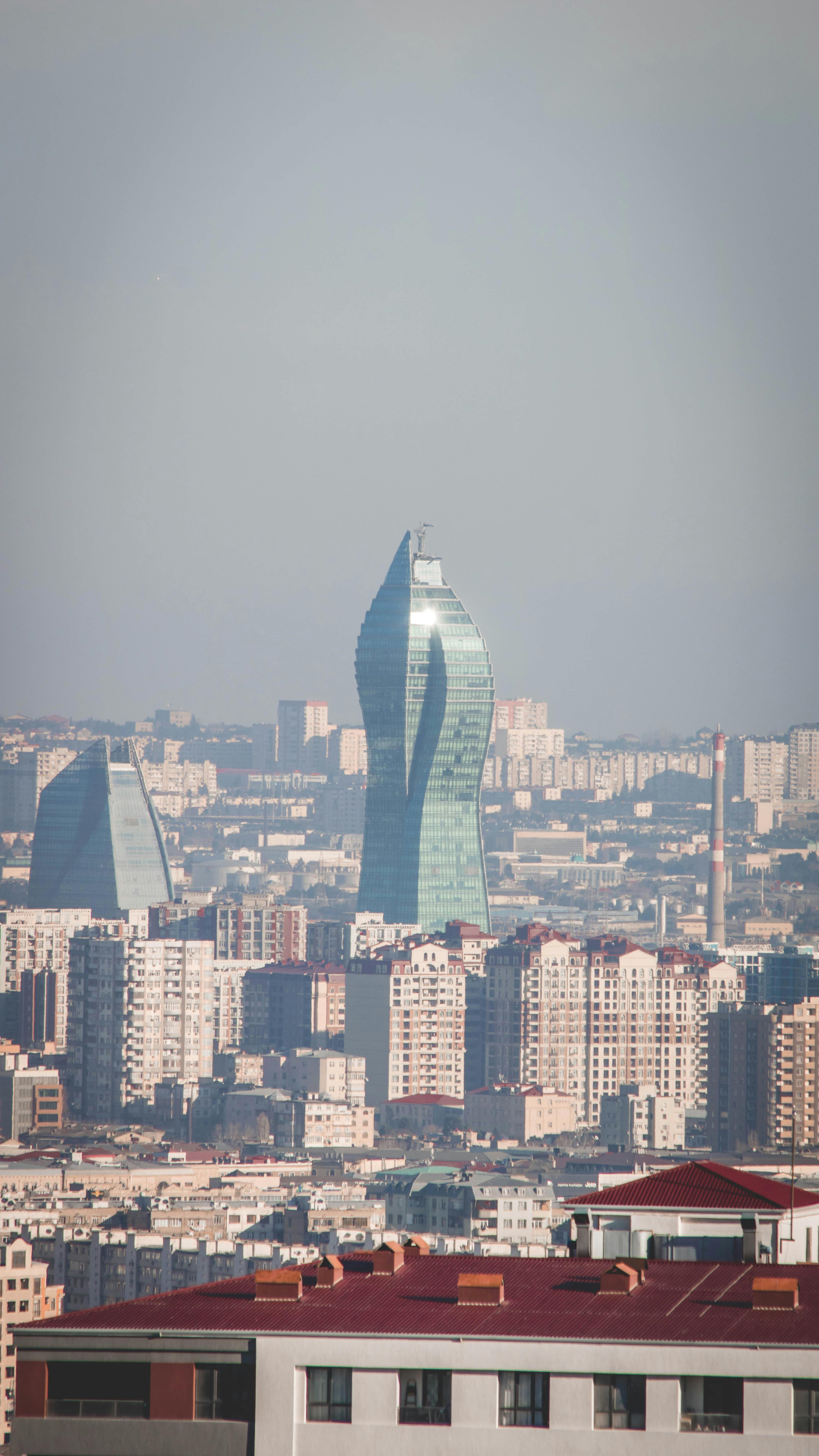Cityscape of Baku with View of the Socar Tower · Free Stock Photo