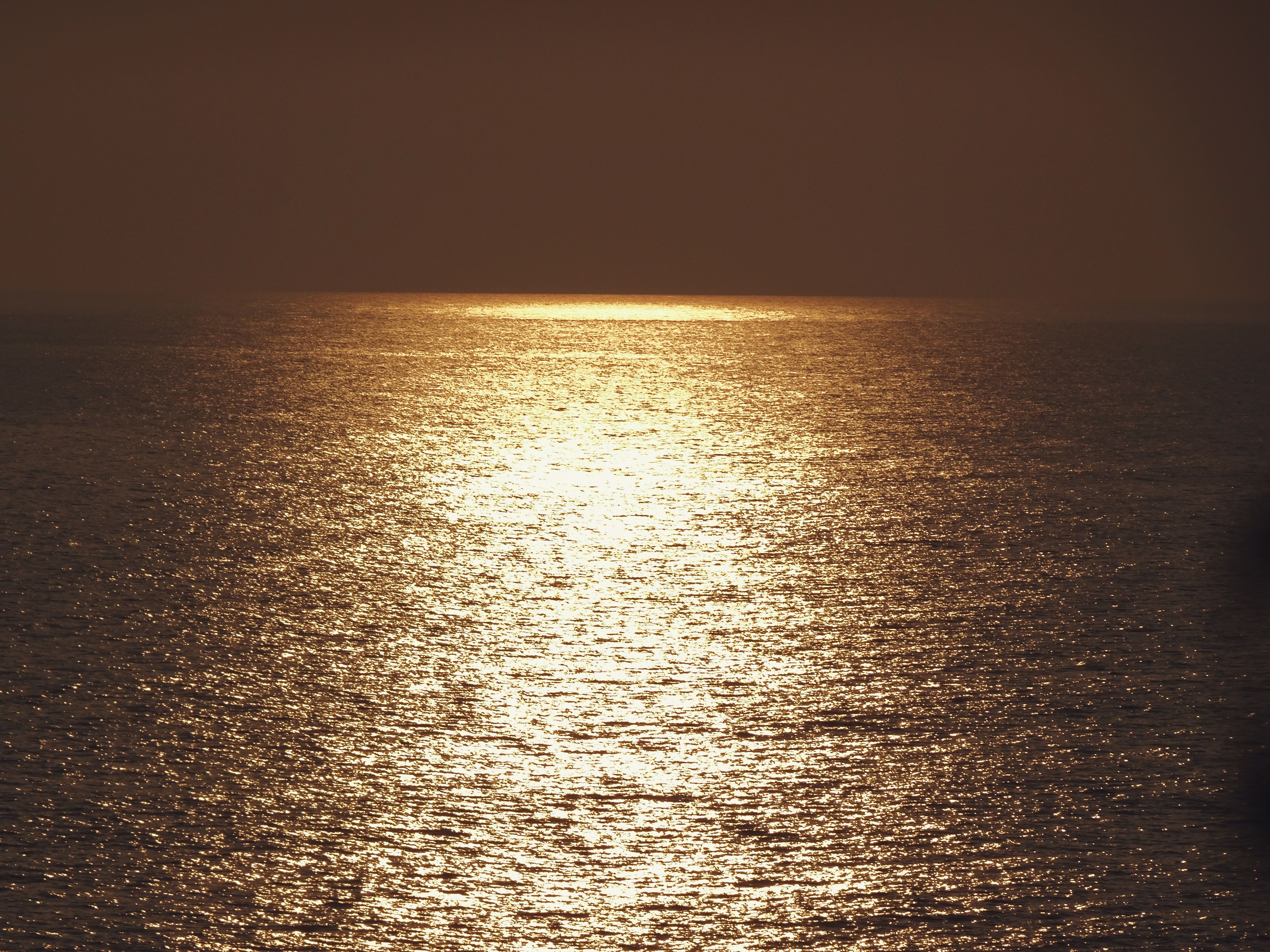 Golden Light of the Setting Sun Reflecting Off the Ocean · Free Stock Photo