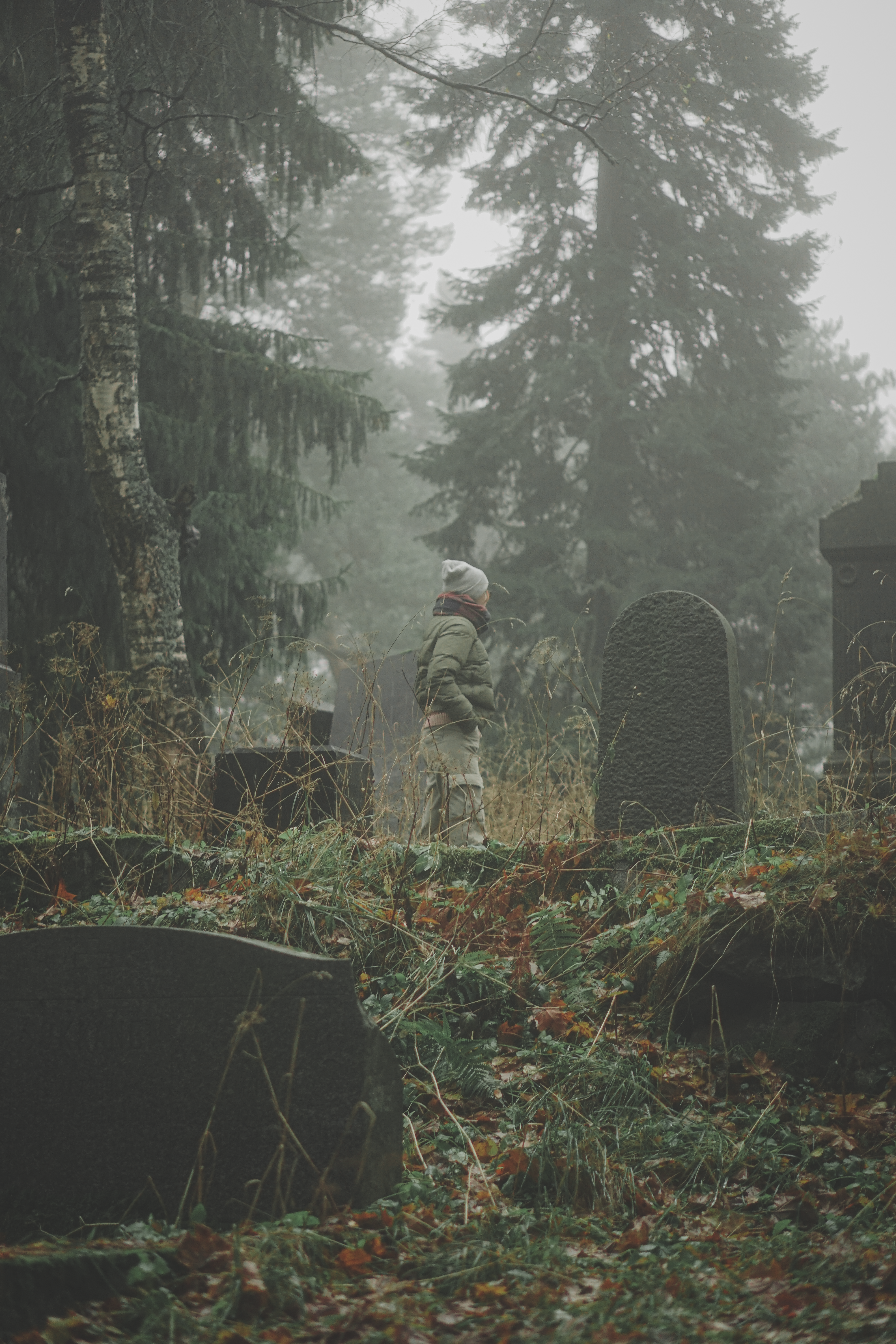 A Person Standing in a Cemetery · Free Stock Photo