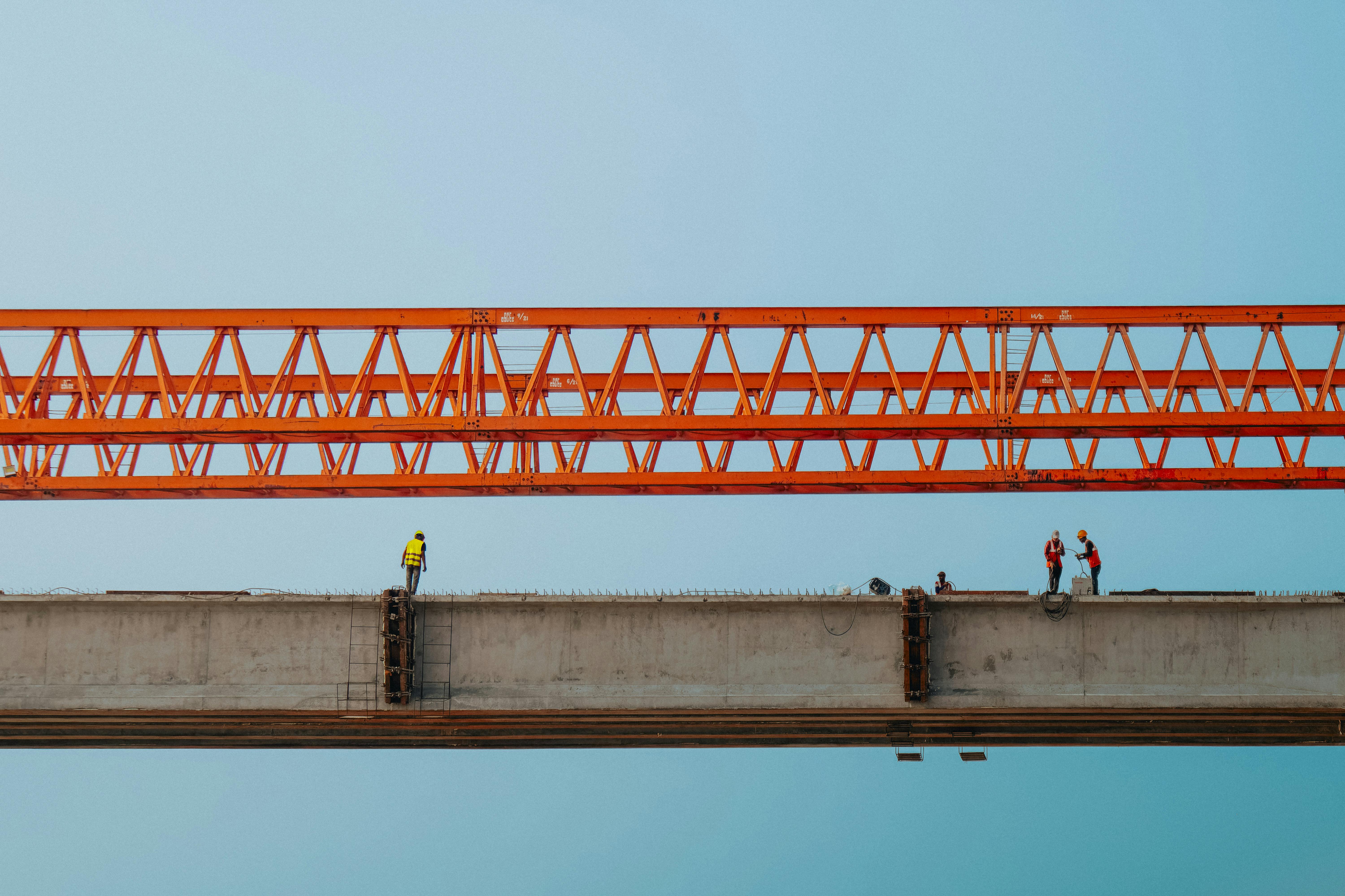 Workers at Bridge Construction · Free Stock Photo