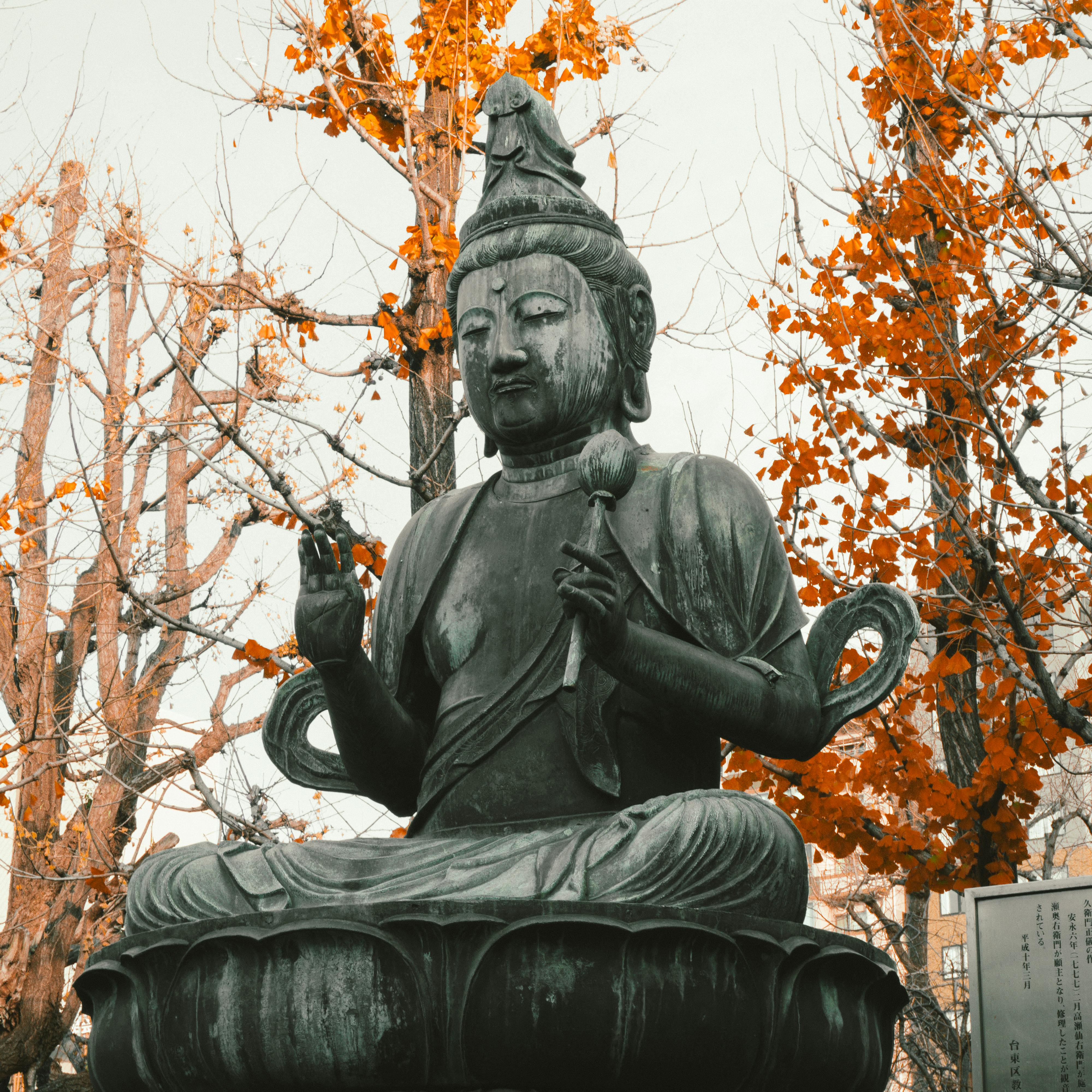 Buddha Statue in Autumn · Free Stock Photo