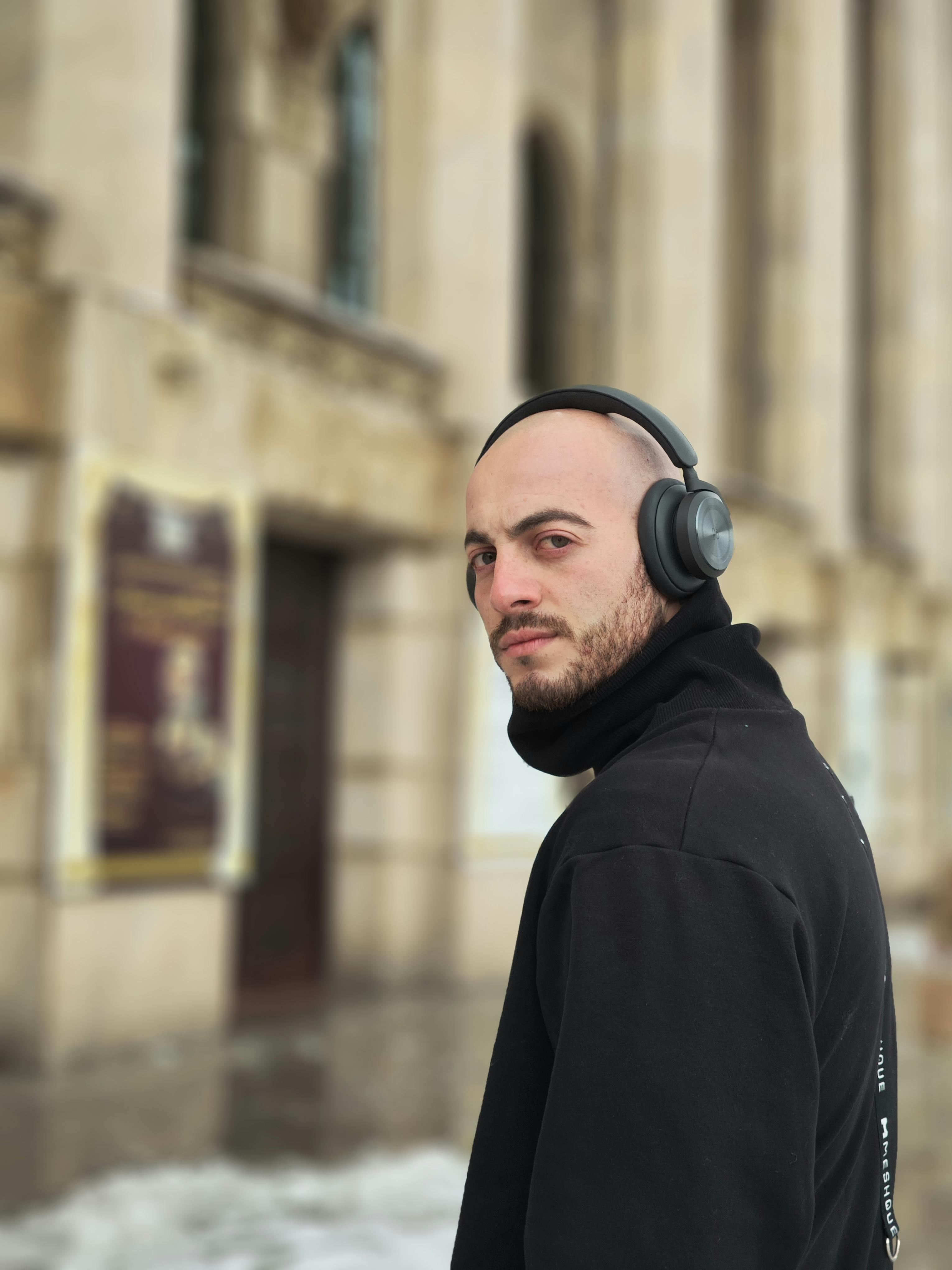 Bald Man in Headphones · Free Stock Photo