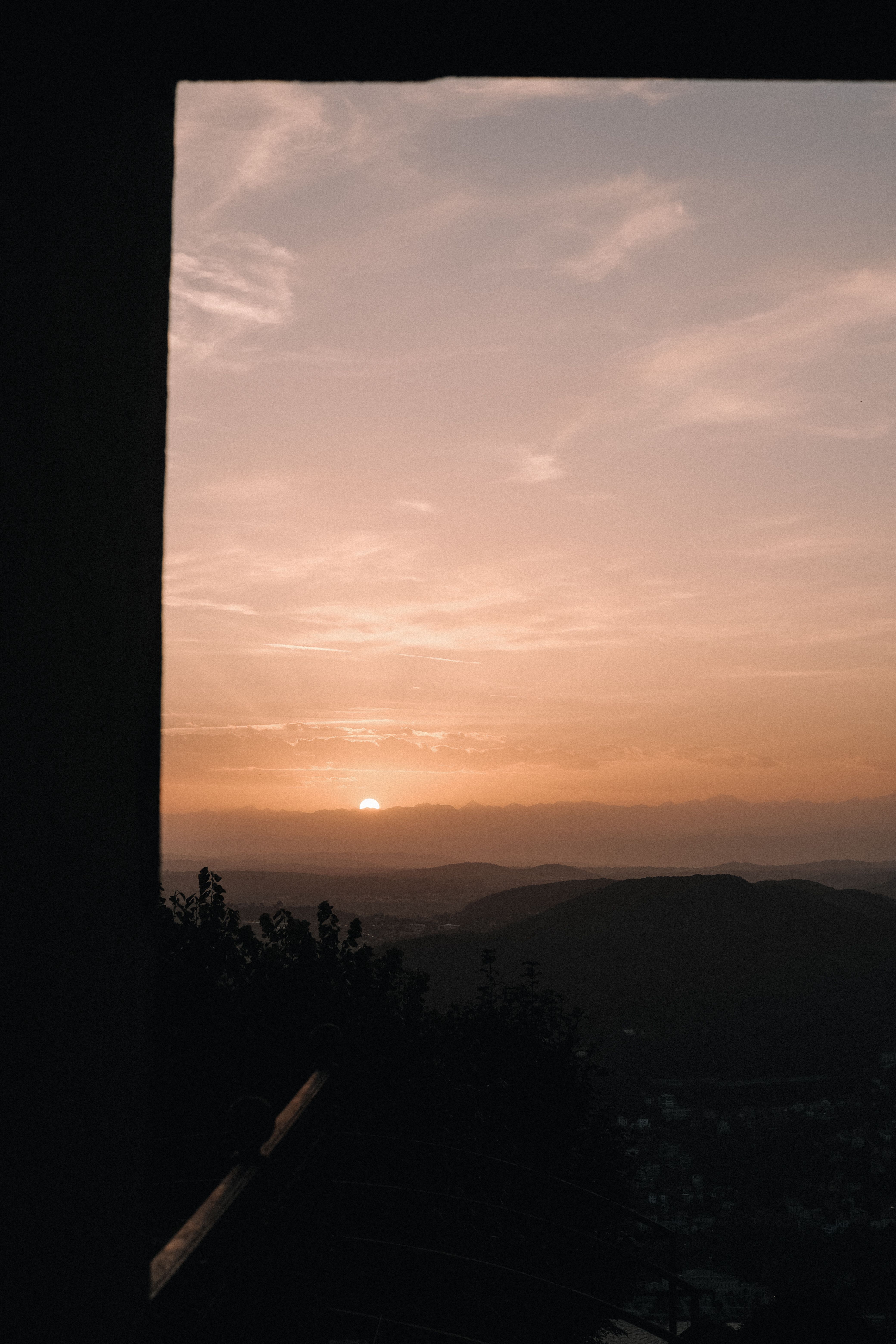 Landscape of Hills at Sunset · Free Stock Photo