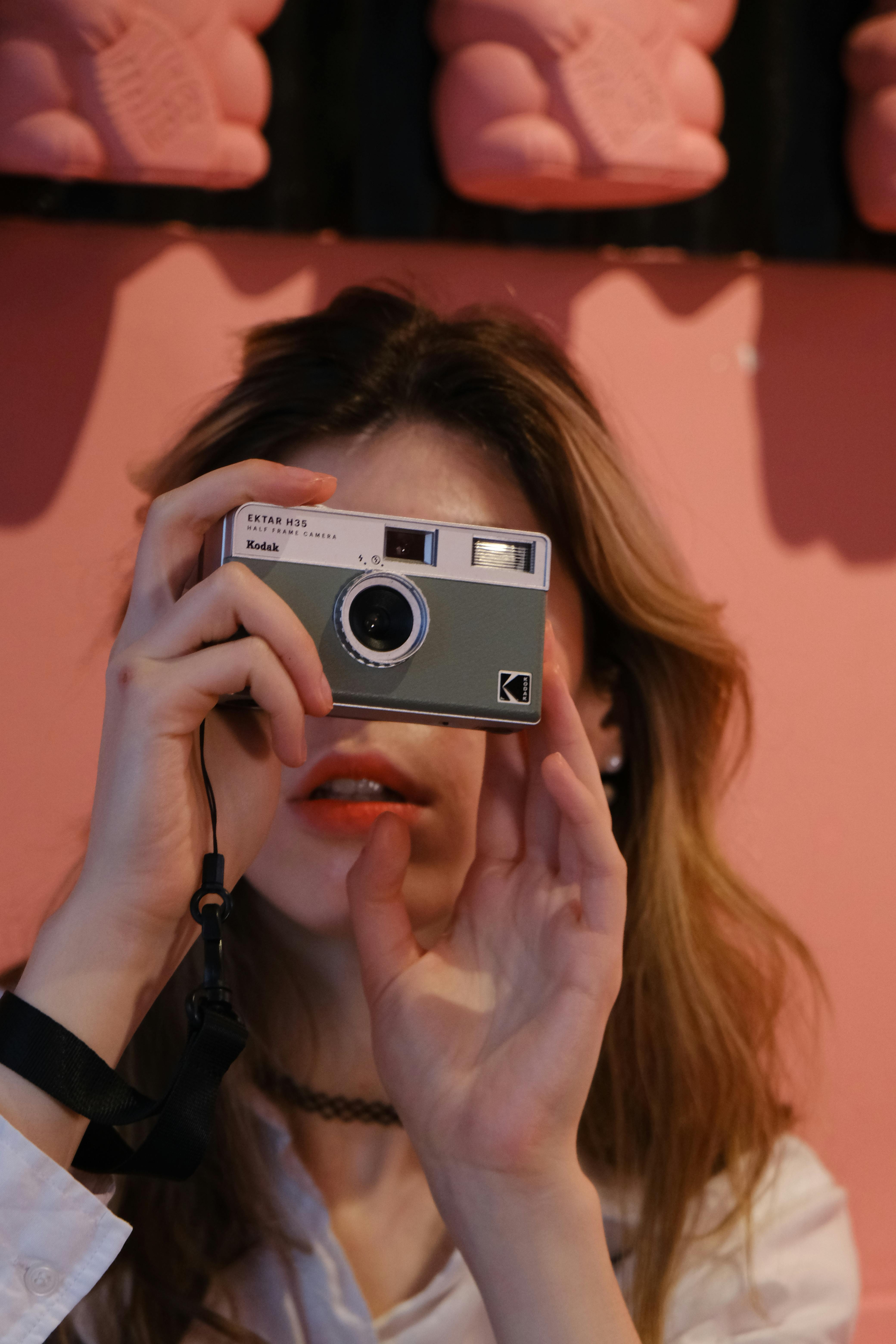 Woman Using Old-fashioned Camera · Free Stock Photo