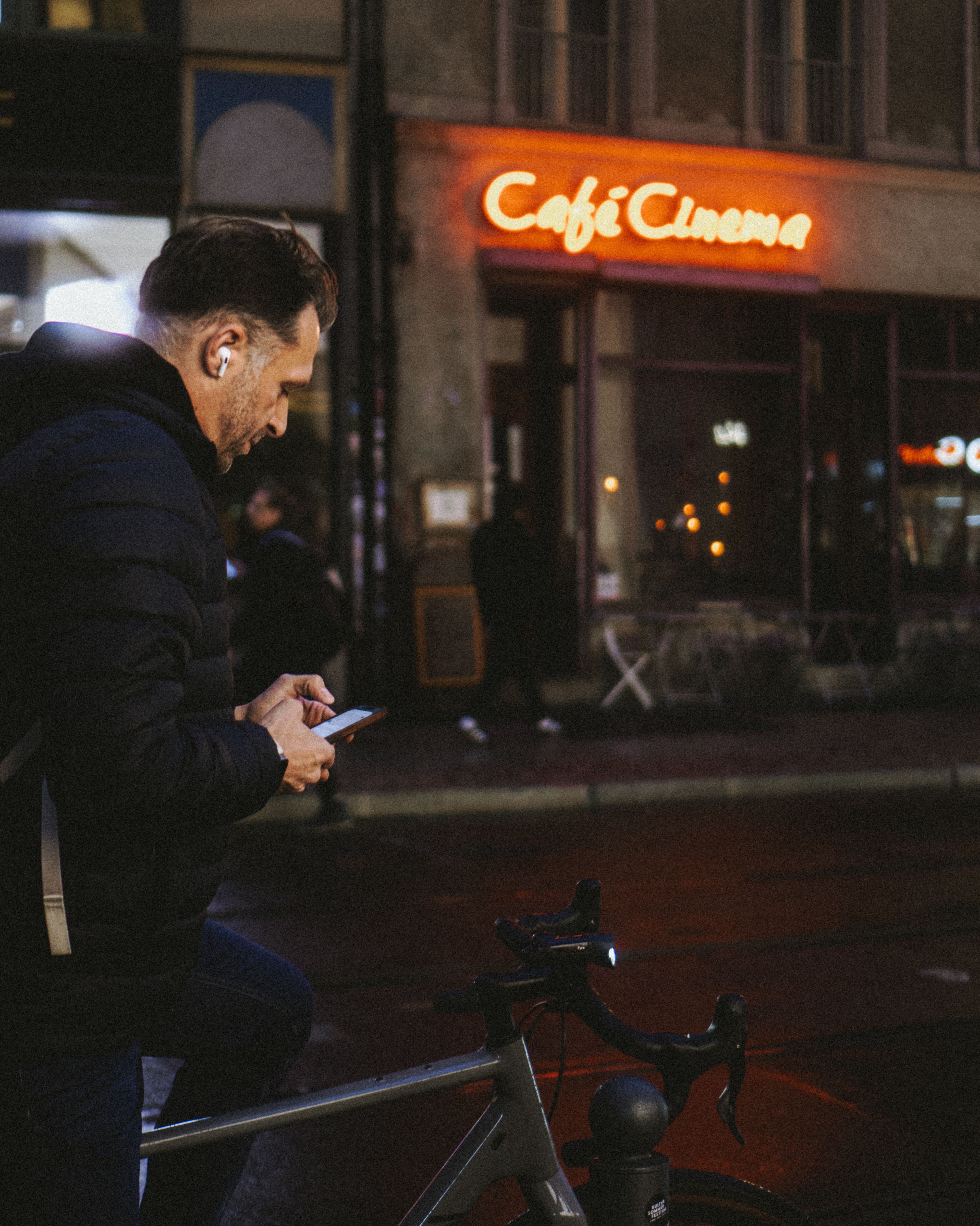 Man Texting on Side at Night · Free Stock Photo