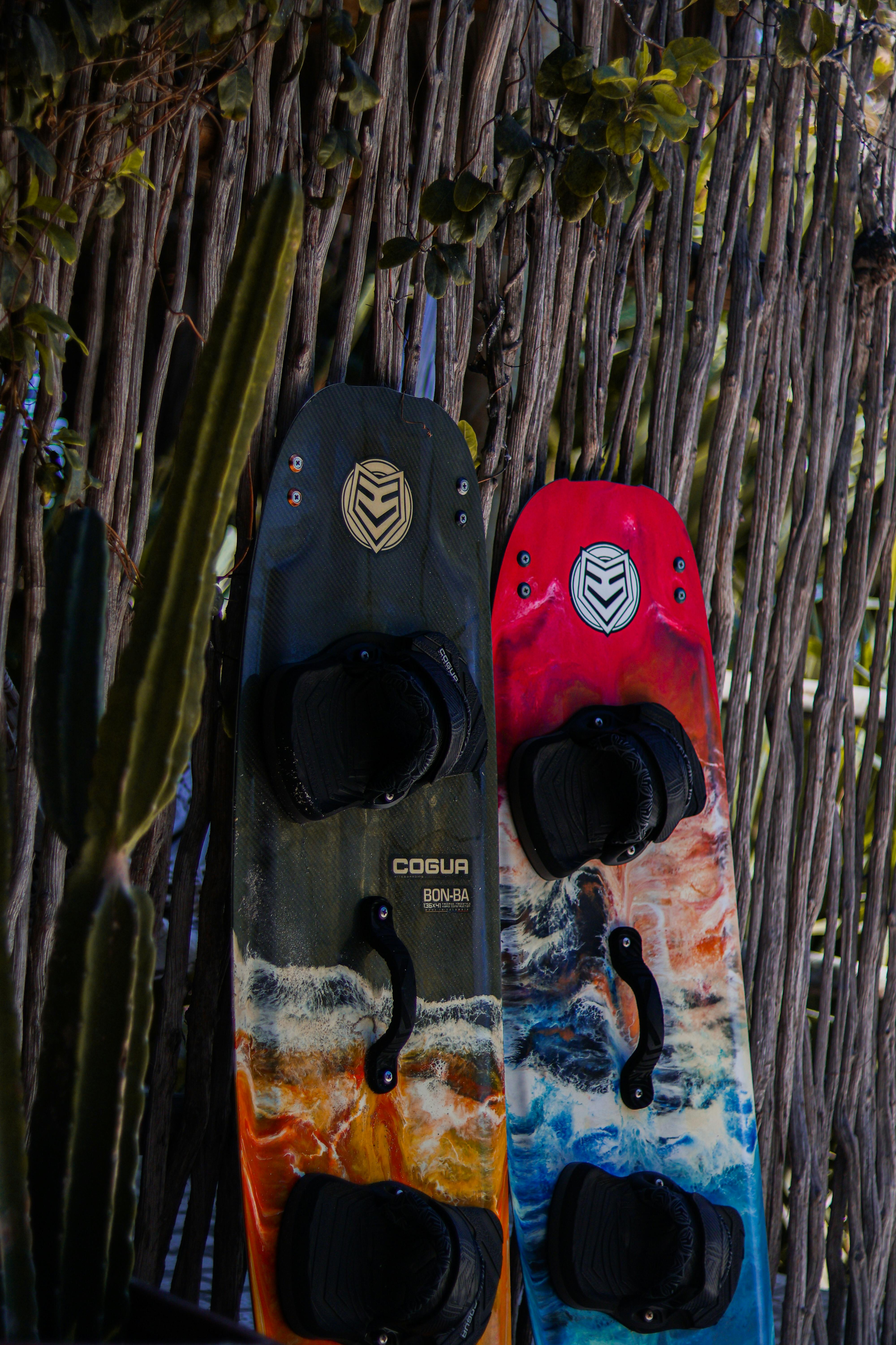 Surfboards Leaning on Sticks Wall · Free Stock Photo