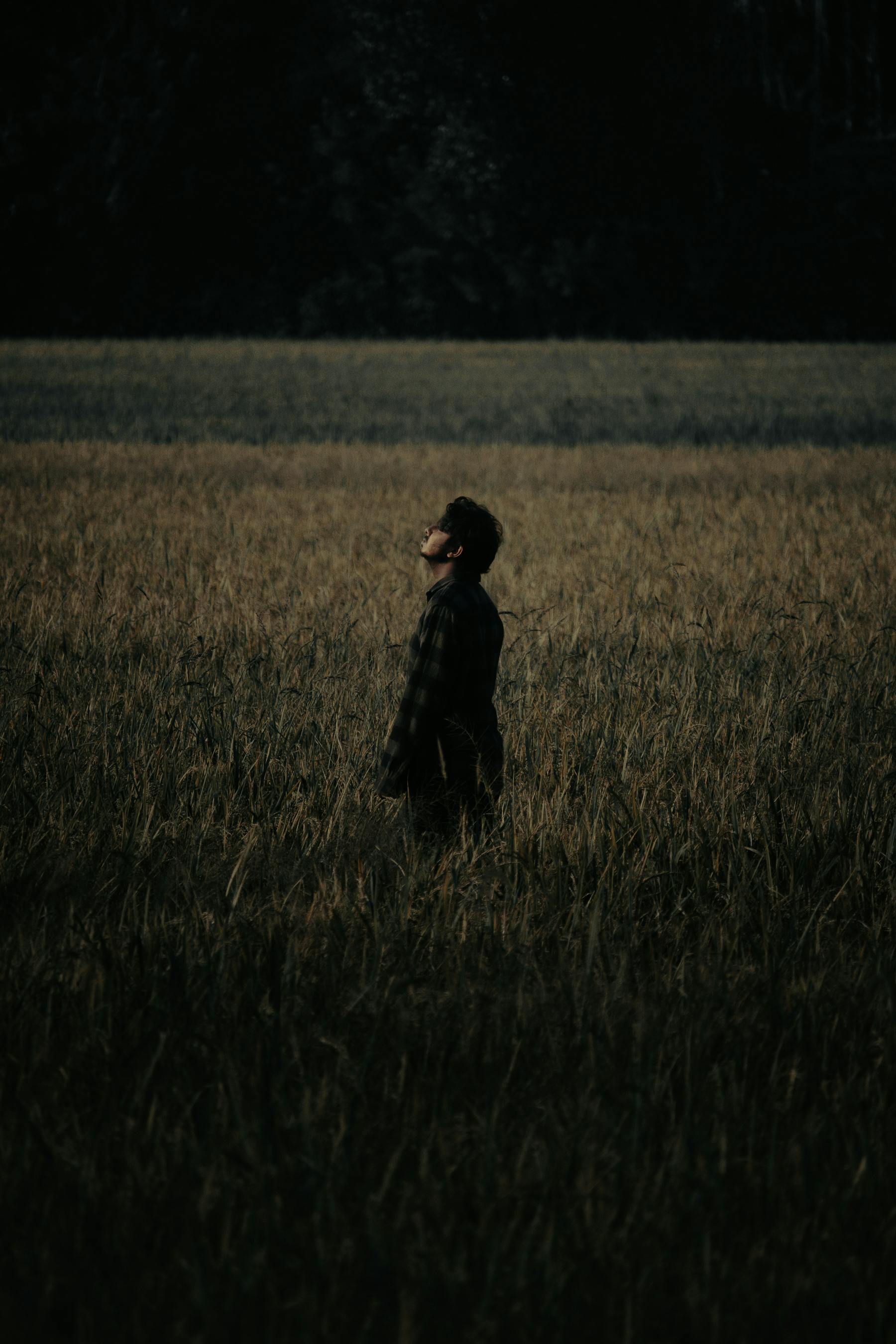 A Man Standing alone on a Field · Free Stock Photo